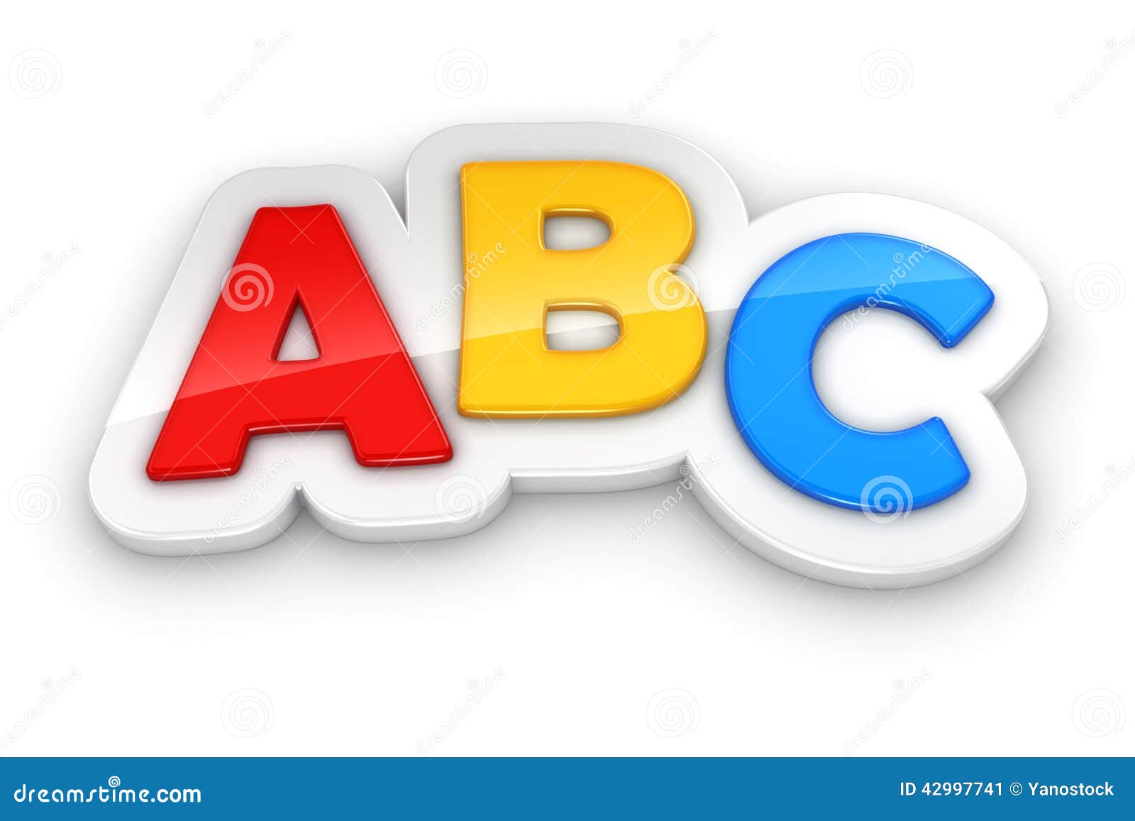 Bunte Buchstaben ABC Auf Weißem Hintergrund Stock Abbildung ...