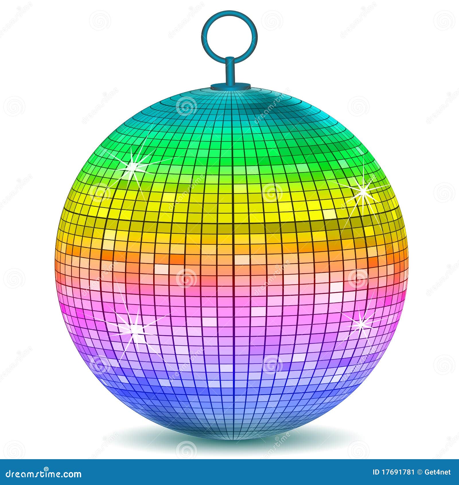Bunte Discokugel stock abbildung. Illustration von abend - 17691781