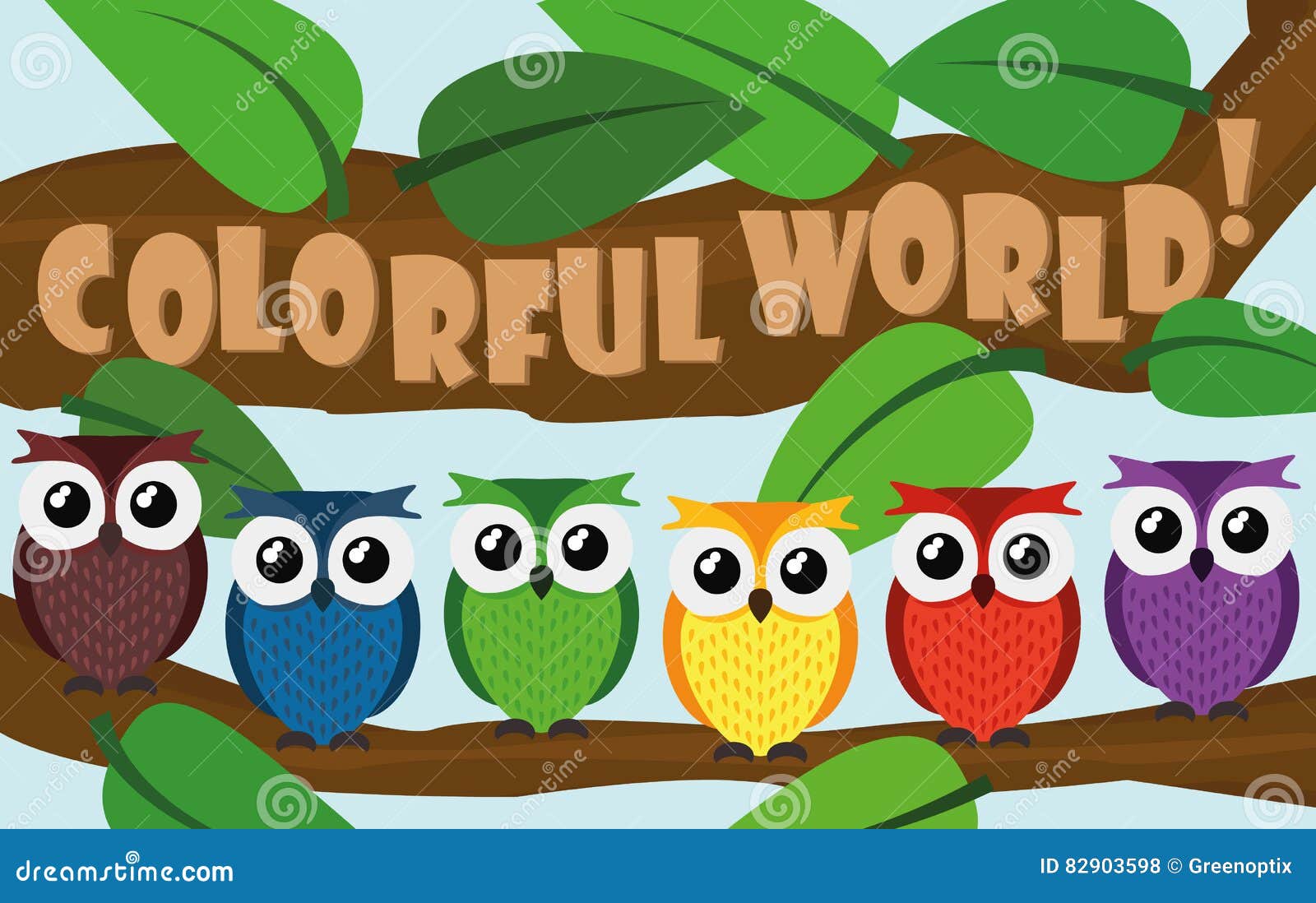 Bunte Eule Der Illustration Welt Vektor Abbildung - Illustration von ...