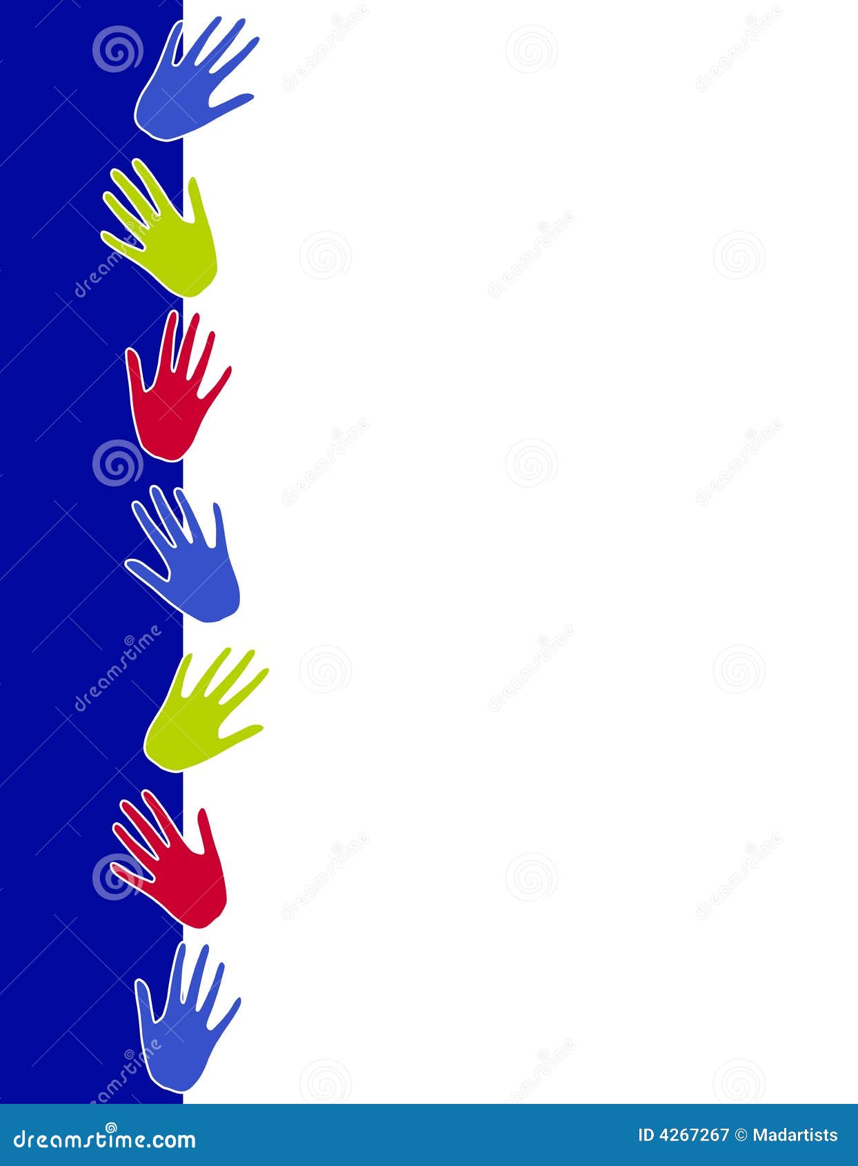 Bunte Hand druckt Rand stock abbildung. Illustration von farben - 4267267