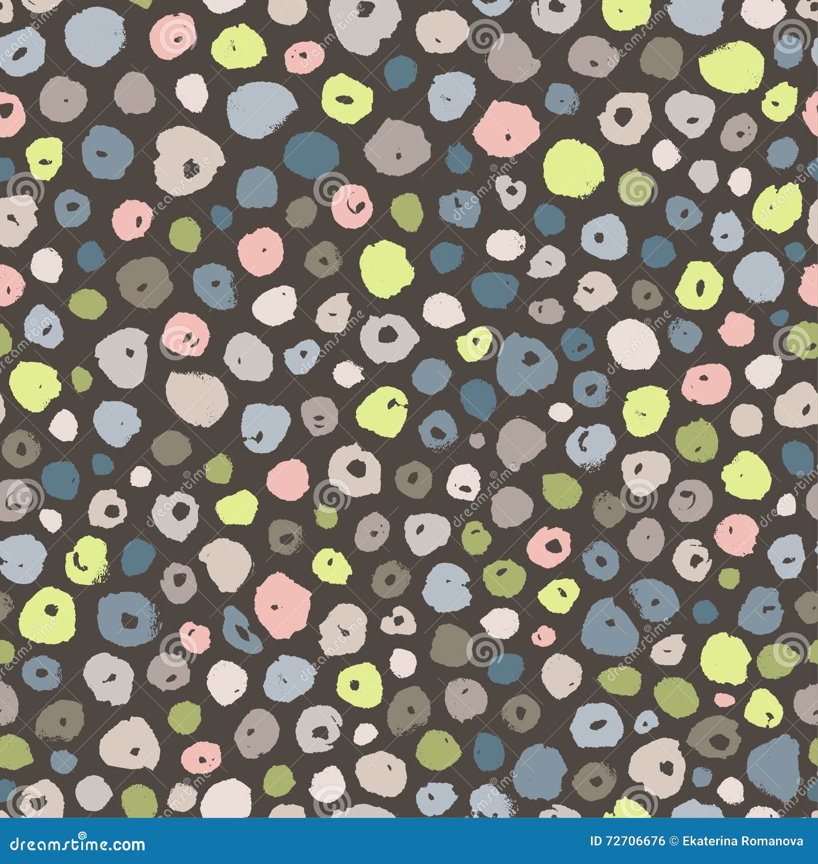 Bunte Hand Gezeichnete Nahtlose Punkte Vektor Abbildung - Illustration ...