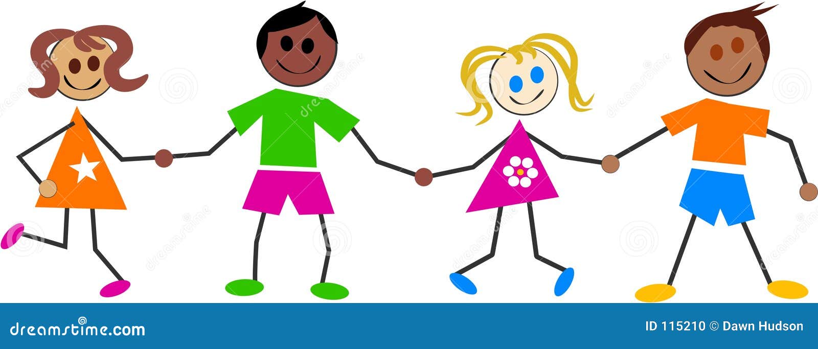 Bunte Kinder vektor abbildung. Illustration von kultur - 115210