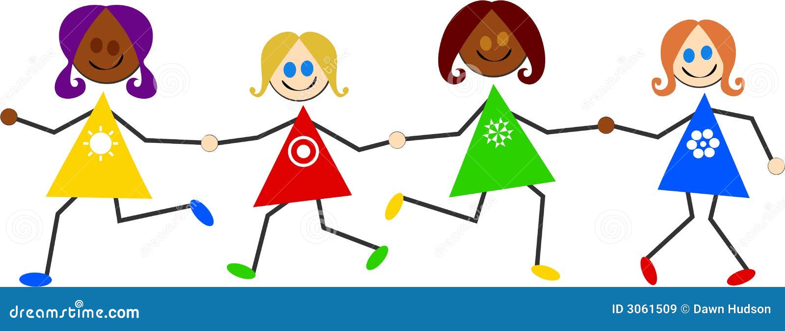 Bunte Kinder vektor abbildung. Illustration von mädchen - 3061509