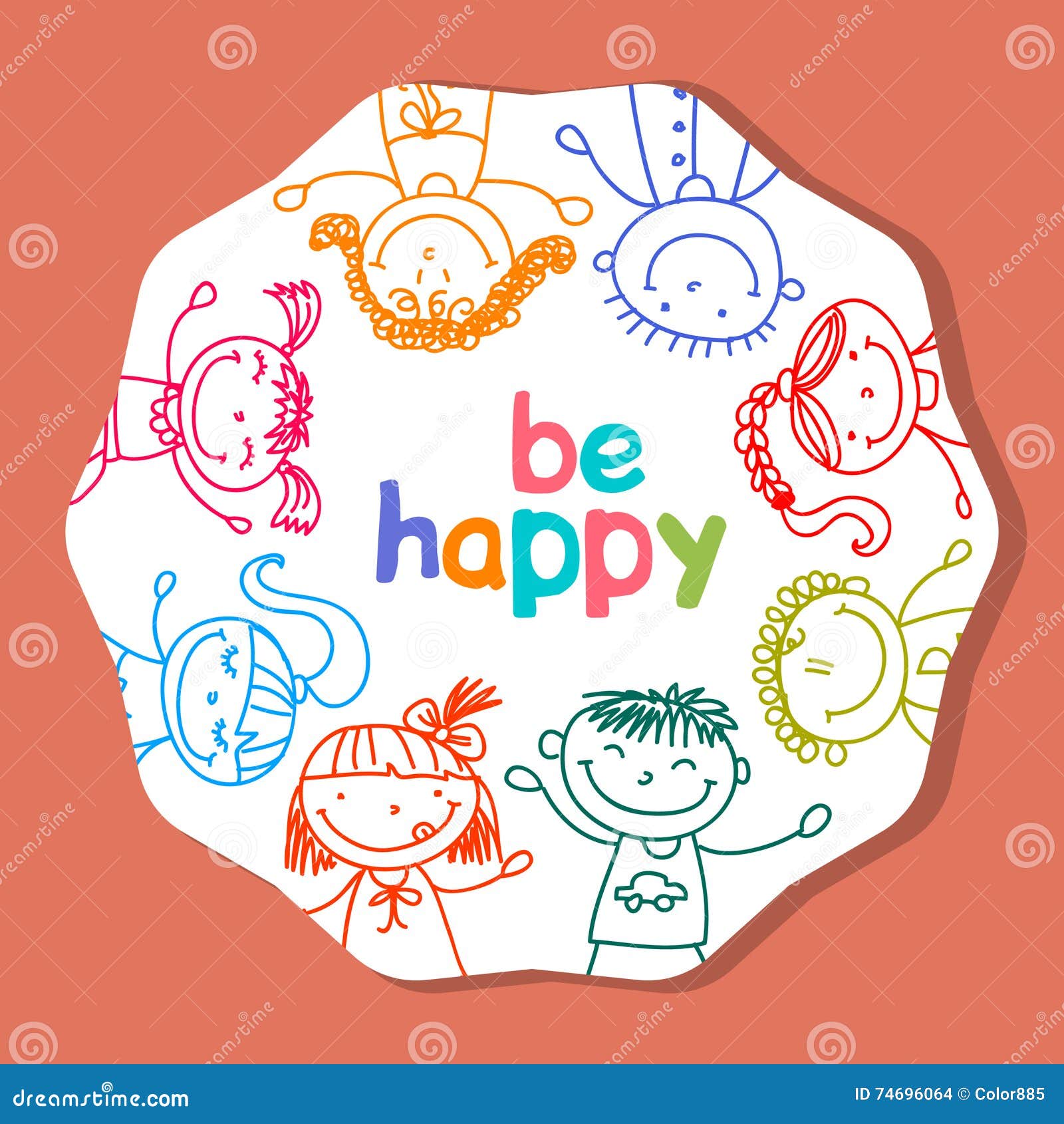 Bunte Kinder vektor abbildung. Illustration von kinder - 74696064