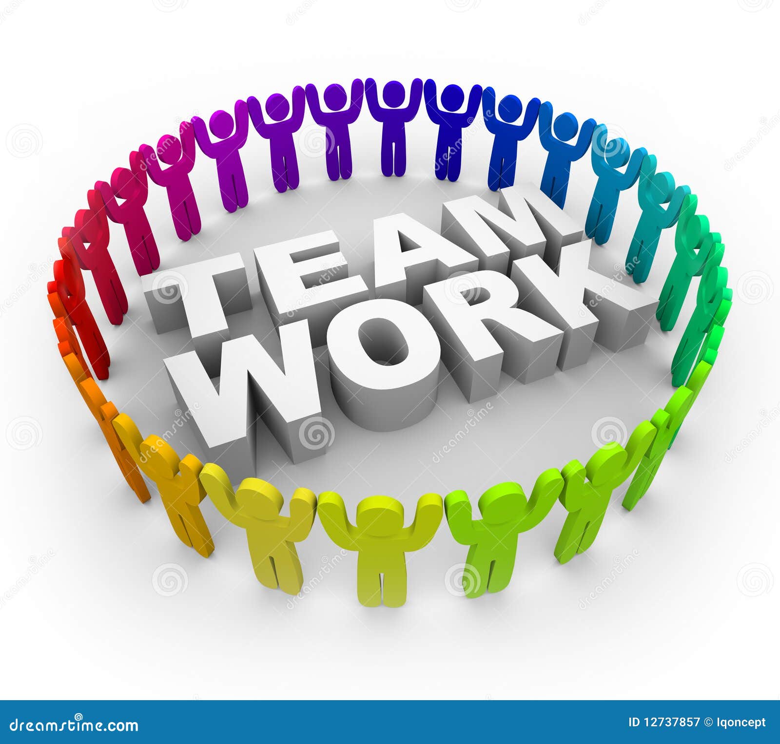 Bunte Leute Um Wort-Teamwork Stock Abbildung - Illustration von bunt ...