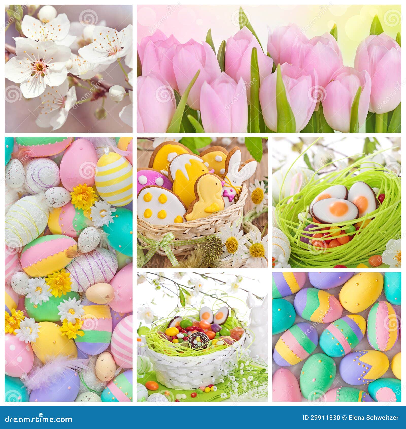 Bunte Ostern-Collage stockfoto. Bild von nest, backen - 29911330