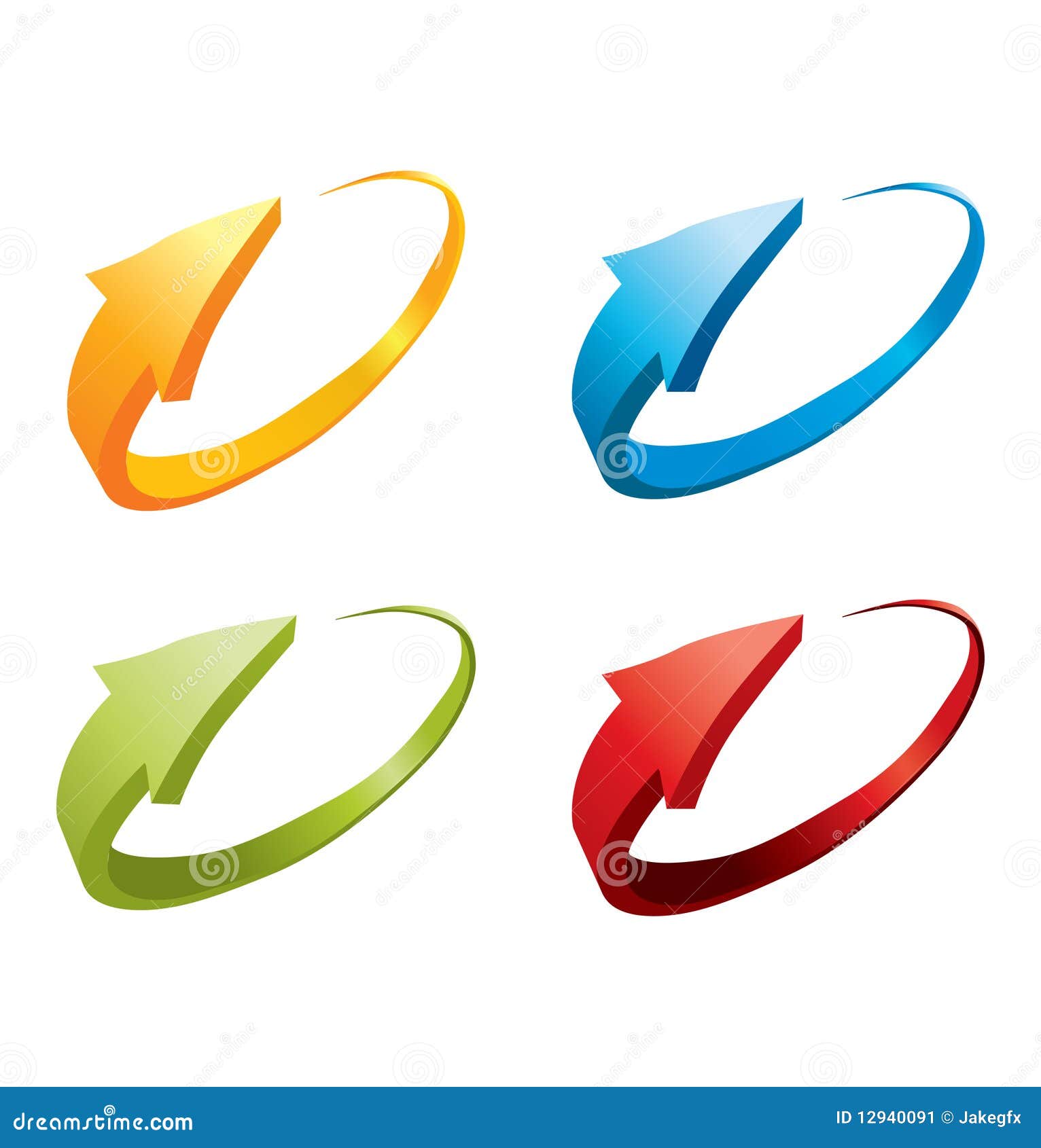 Bunte Pfeile 3d vektor abbildung. Illustration von rund - 12940091