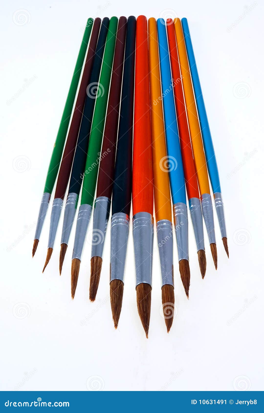 Bunte Pinsel stockbild. Bild von getrennt, gelb, farben - 10631491