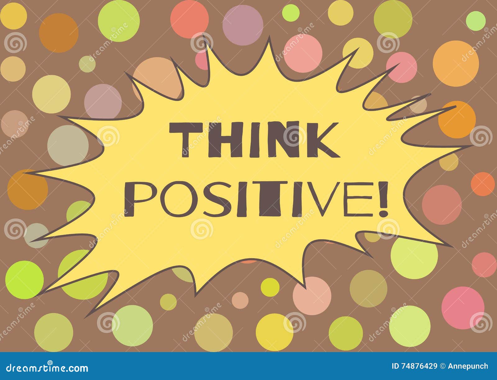 Bunte Postkarte Mit Dem Text Denken Positiv! Vektor Abbildung ...