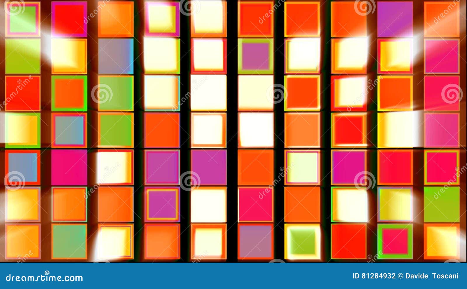 Bunte Quadrate Mit Helle Strahln-abstraktem Hintergrund Stock Footage ...