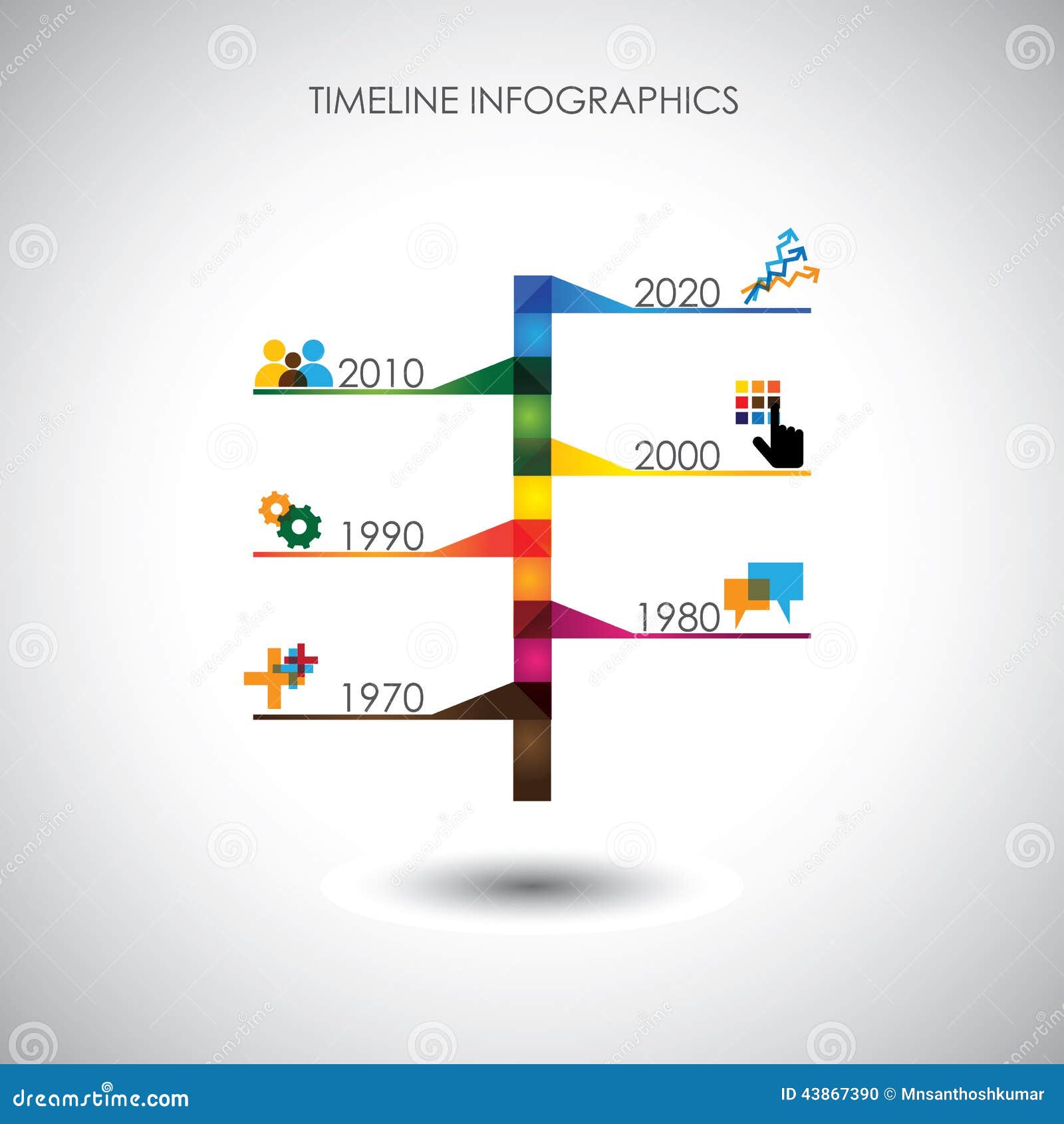 Bunte Zeitachse Infographic - Konzeptvektor Stock Abbildung ...