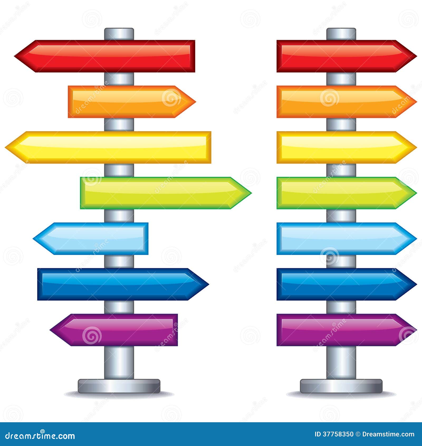 Bunter Editable Wegweiser. Vektor Vektor Abbildung - Illustration von ...