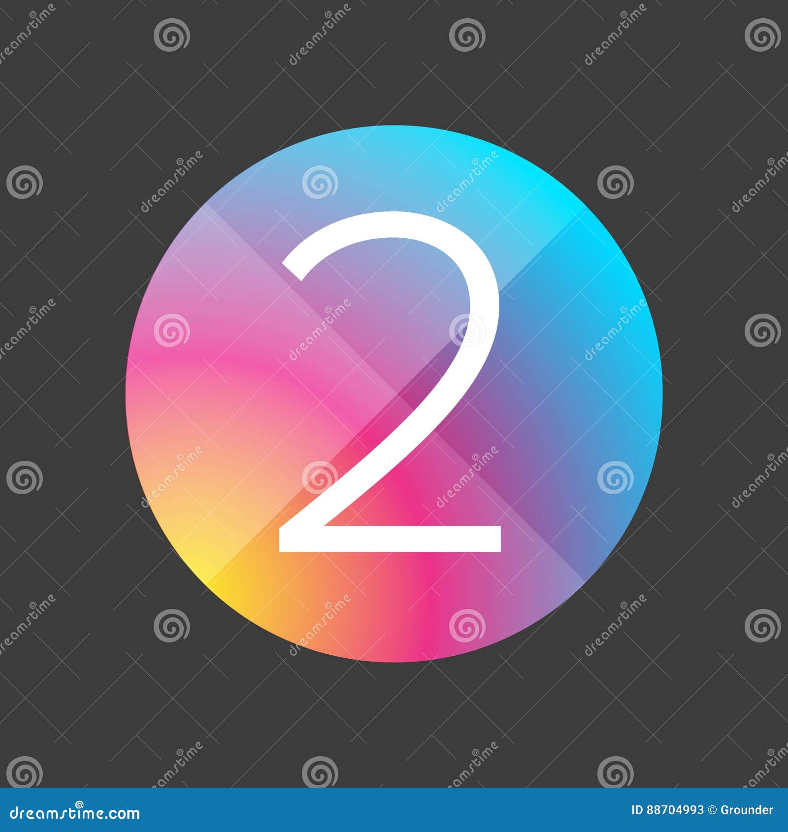 Bunter Knopf Des Nummer Zwei Vektor Abbildung - Illustration von ...