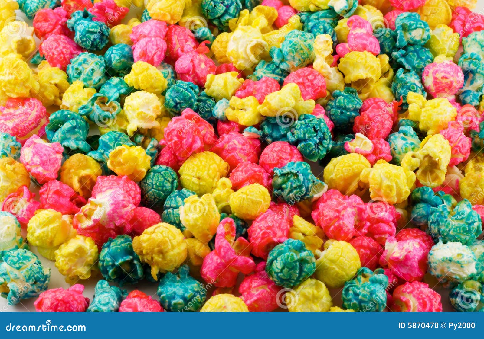 Bunter Popcorn-Hintergrund stockfoto. Bild von kino, explodieren - 5870470