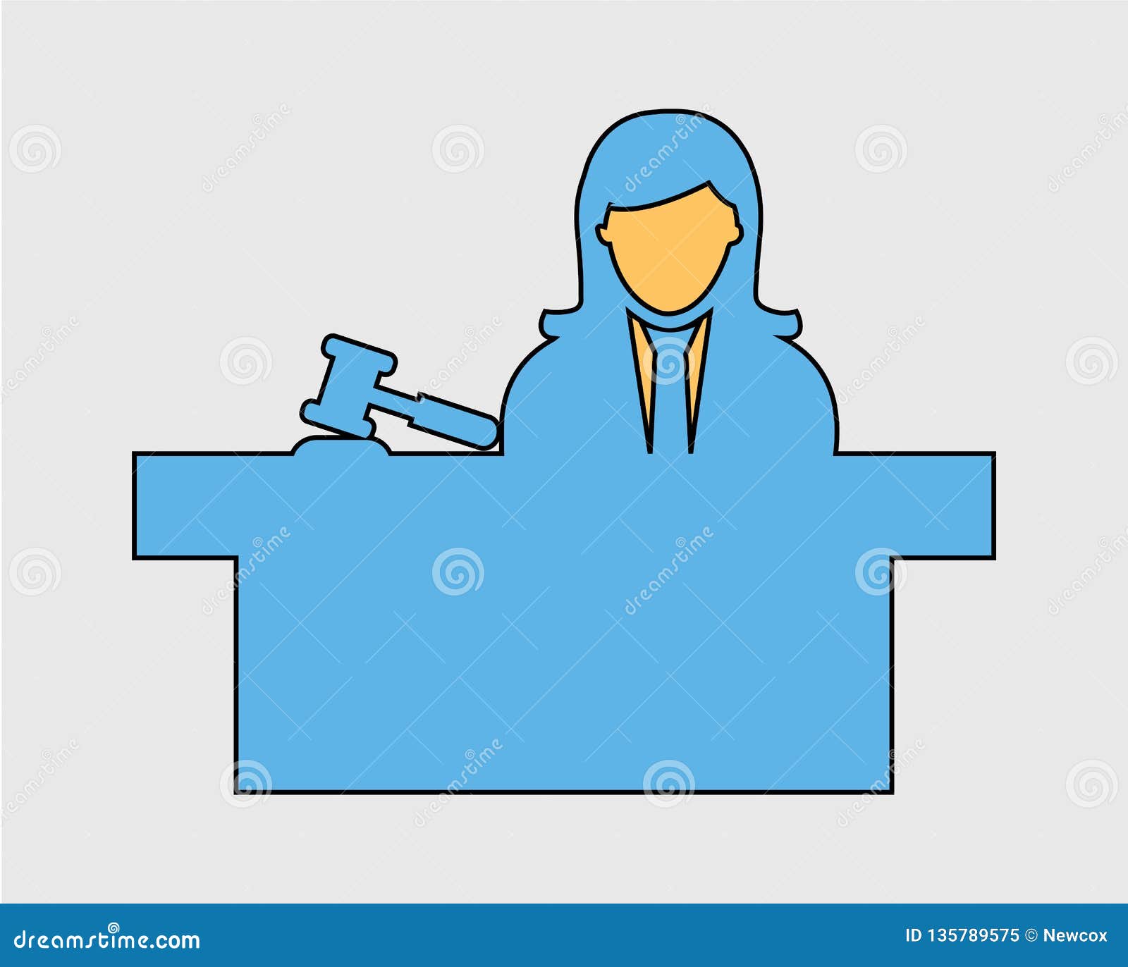 Bunter Weiblicher Richter Icon Vektor Abbildung - Illustration von ...