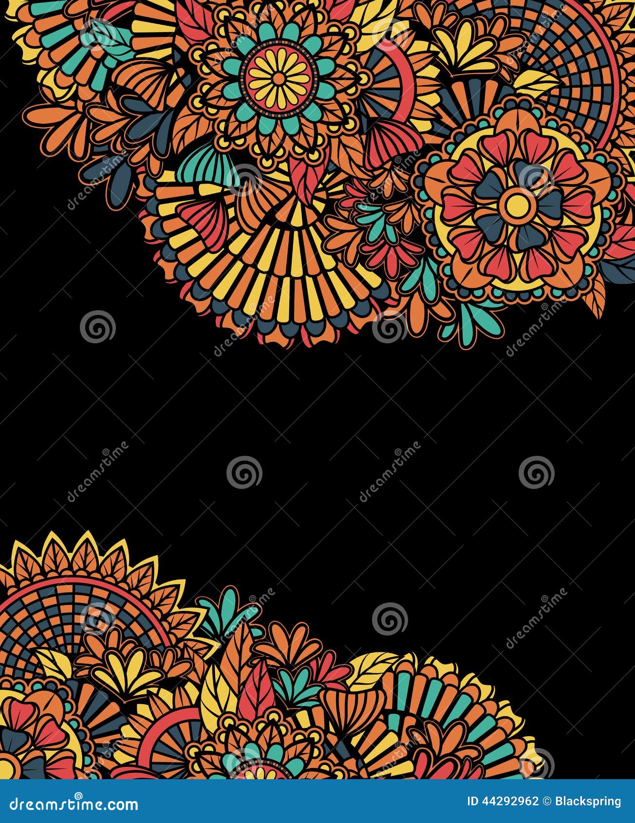 Bunter Zentangle Hintergrund Vektor Abbildung - Illustration von ...