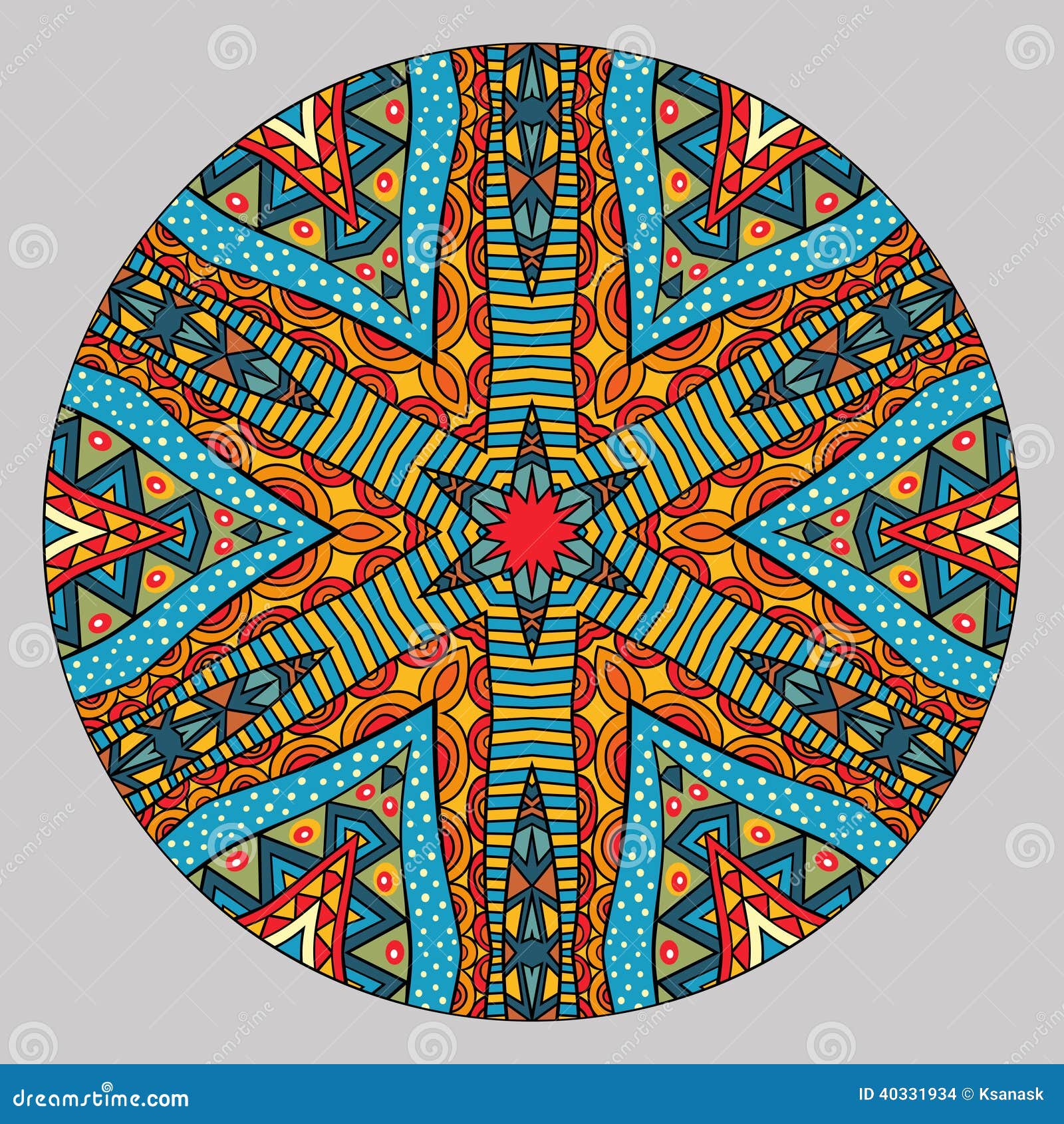 Buntes Ethnisches Rundes Muster Vektor Abbildung - Illustration von ...