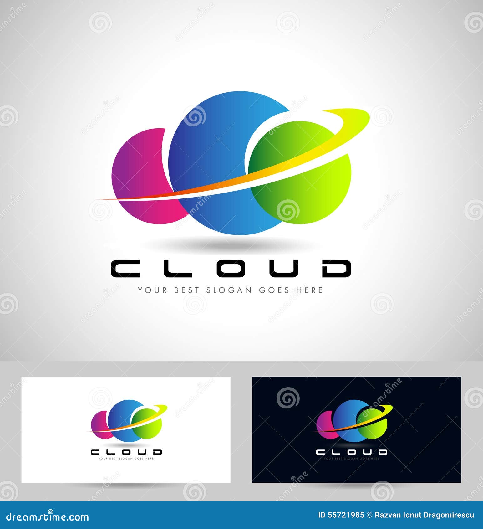 Buntes Wolken-Logo vektor abbildung. Illustration von graphik - 55721985