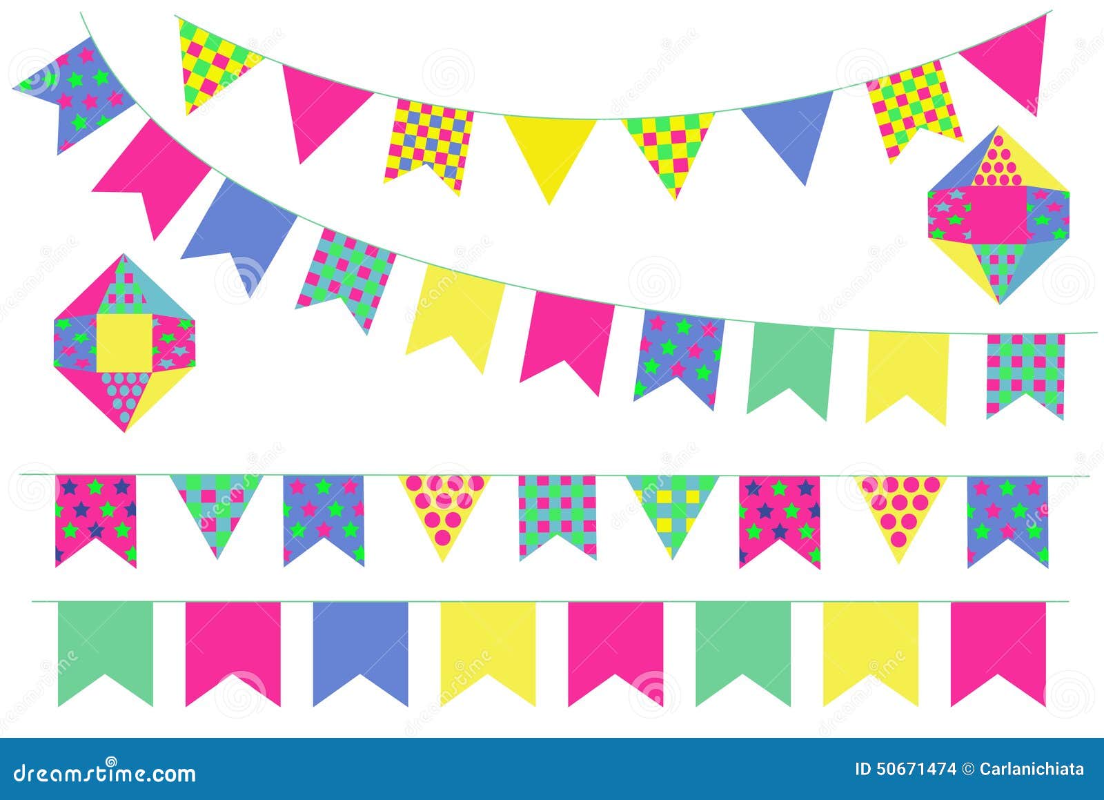 Bunting banners vector illustratie. Illustration of hangen - 50671474