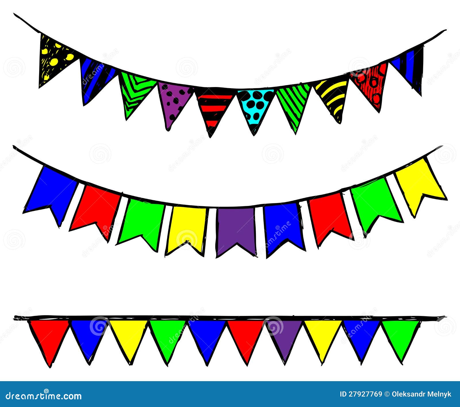 Bunting en slinger vector illustratie. Illustration of festival - 27927769