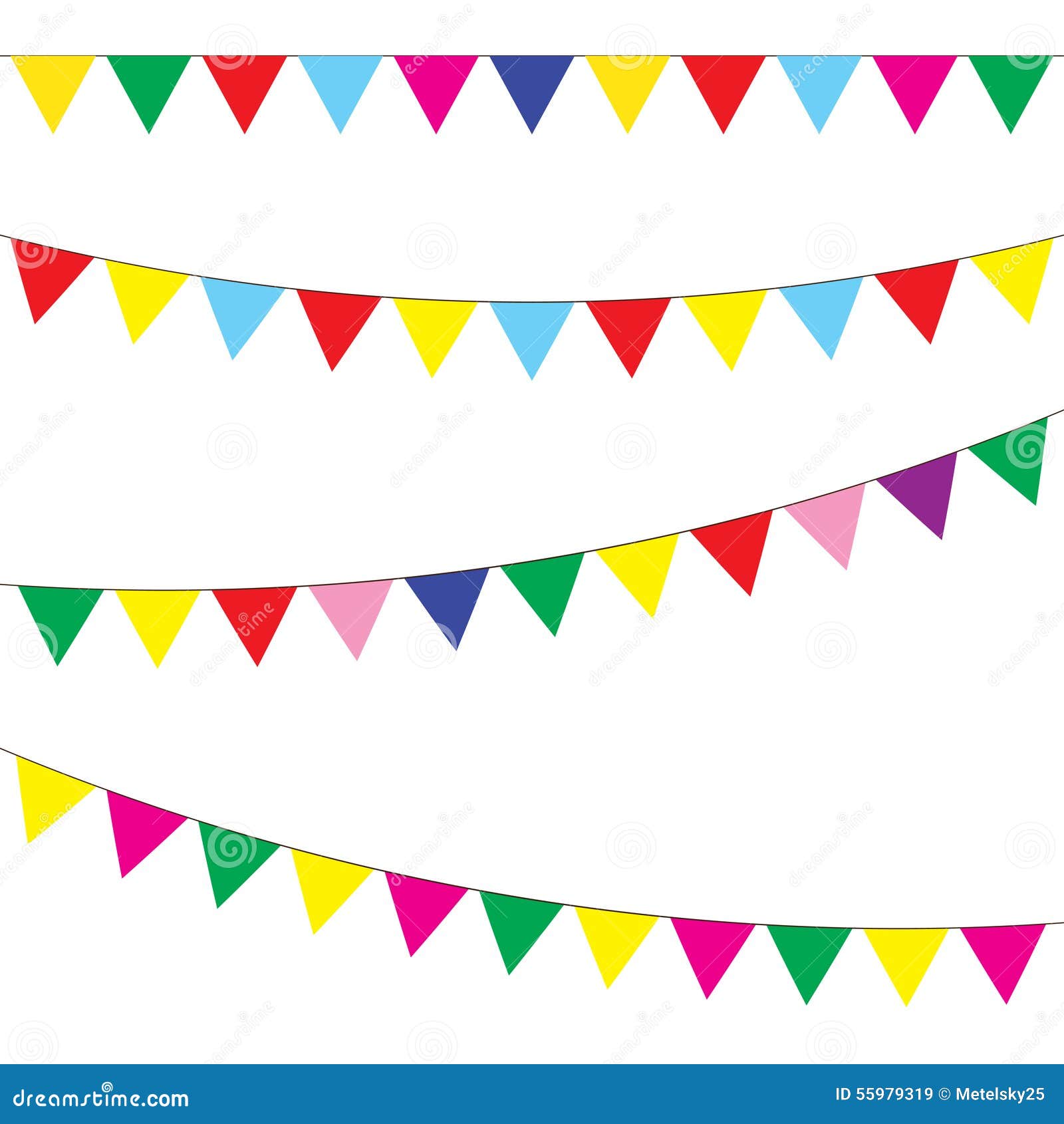 Bunting En Slingerreeks Feestelijke Vlaggen Vector Vector Illustratie ...