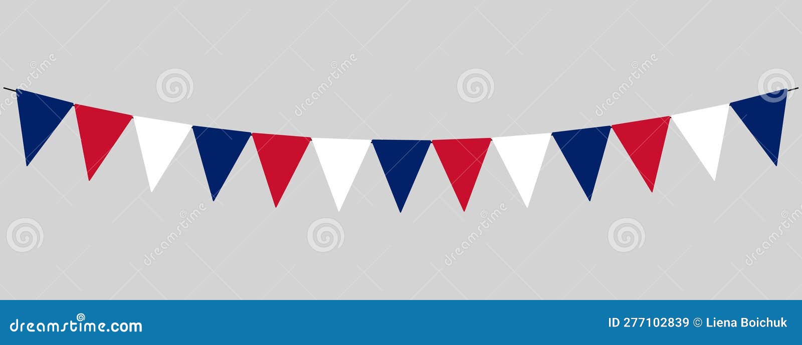Bunting Garland Blue Red Party Flags String De Pennants Vetor Design ...