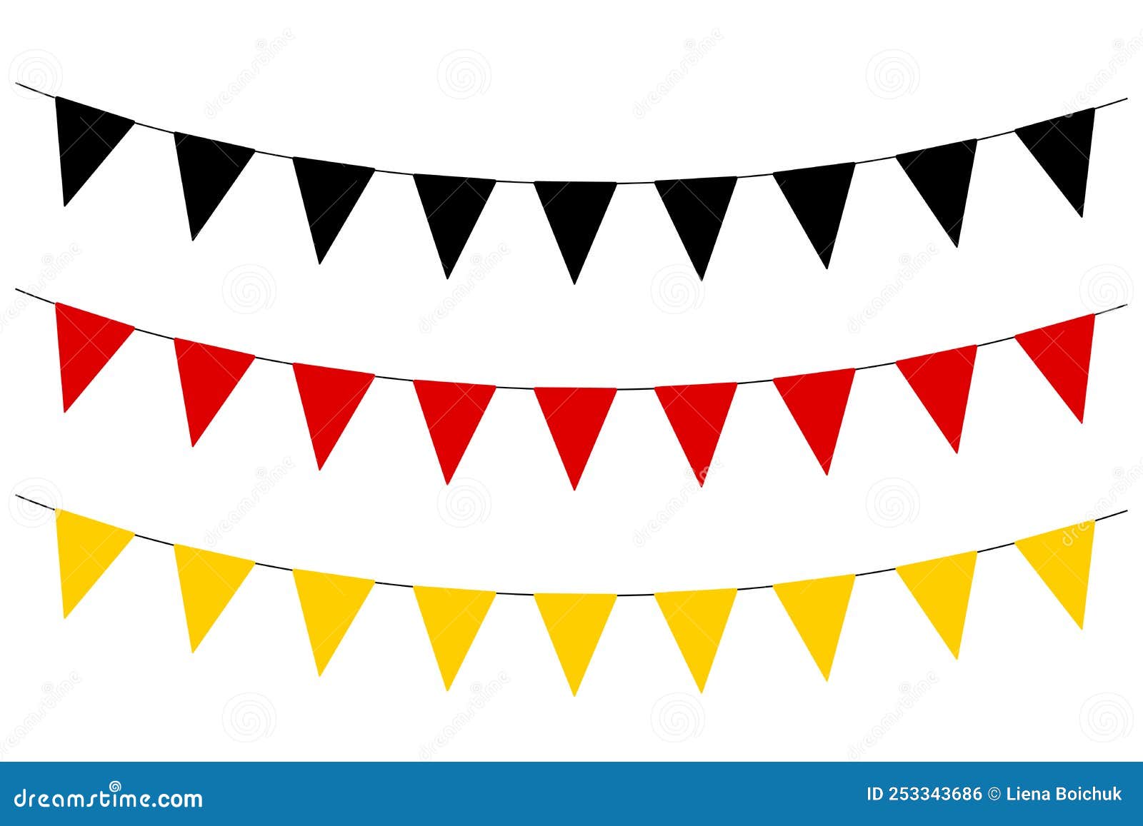 Bunting Garland, Set of Triangular Flag Strings, German Unity Day ...