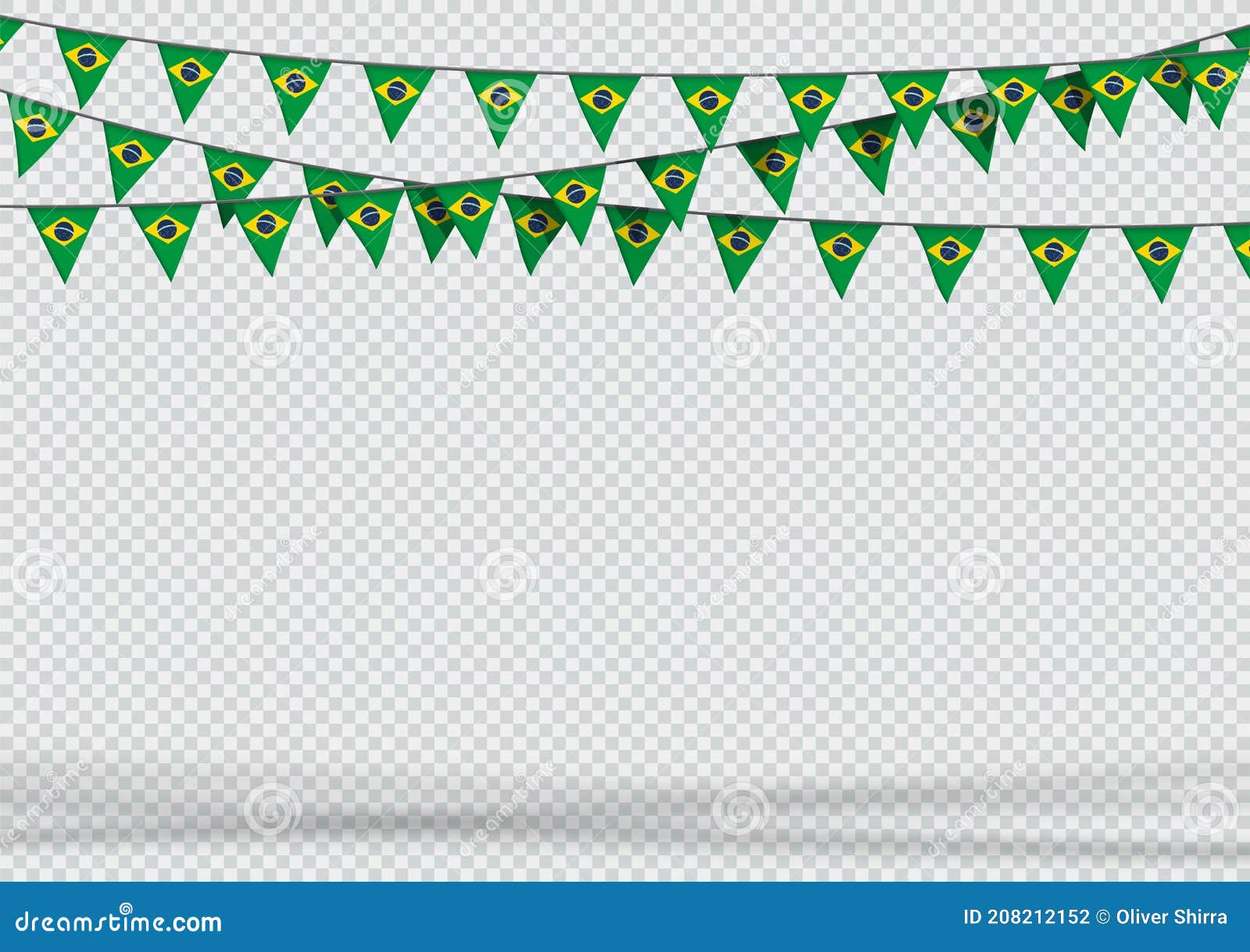 Bunting Hanging Banner Brazil Flag Triangle Background Stock Vector ...