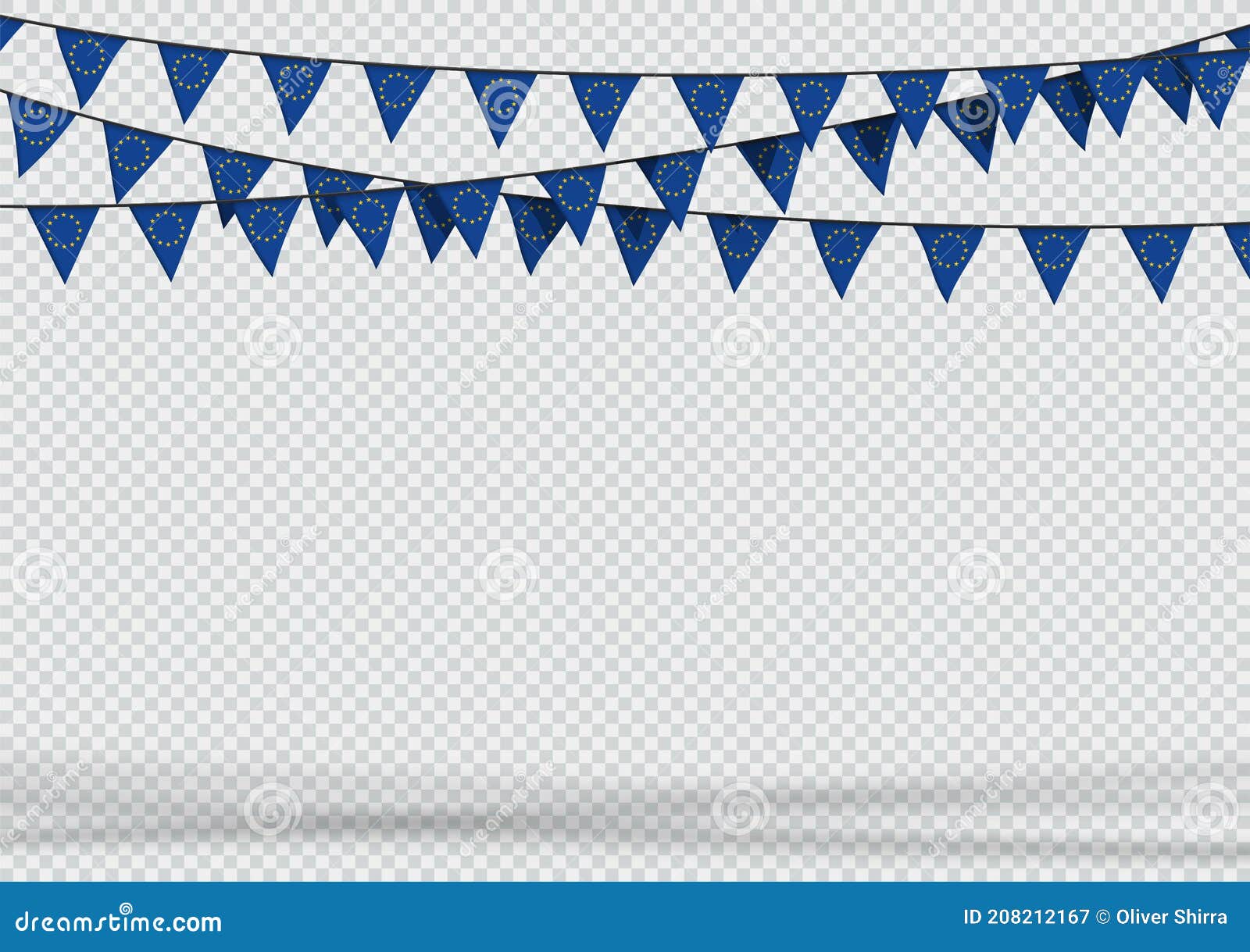 Bunting Hanging Banner EU Flag Triangle Background Stock Vector ...