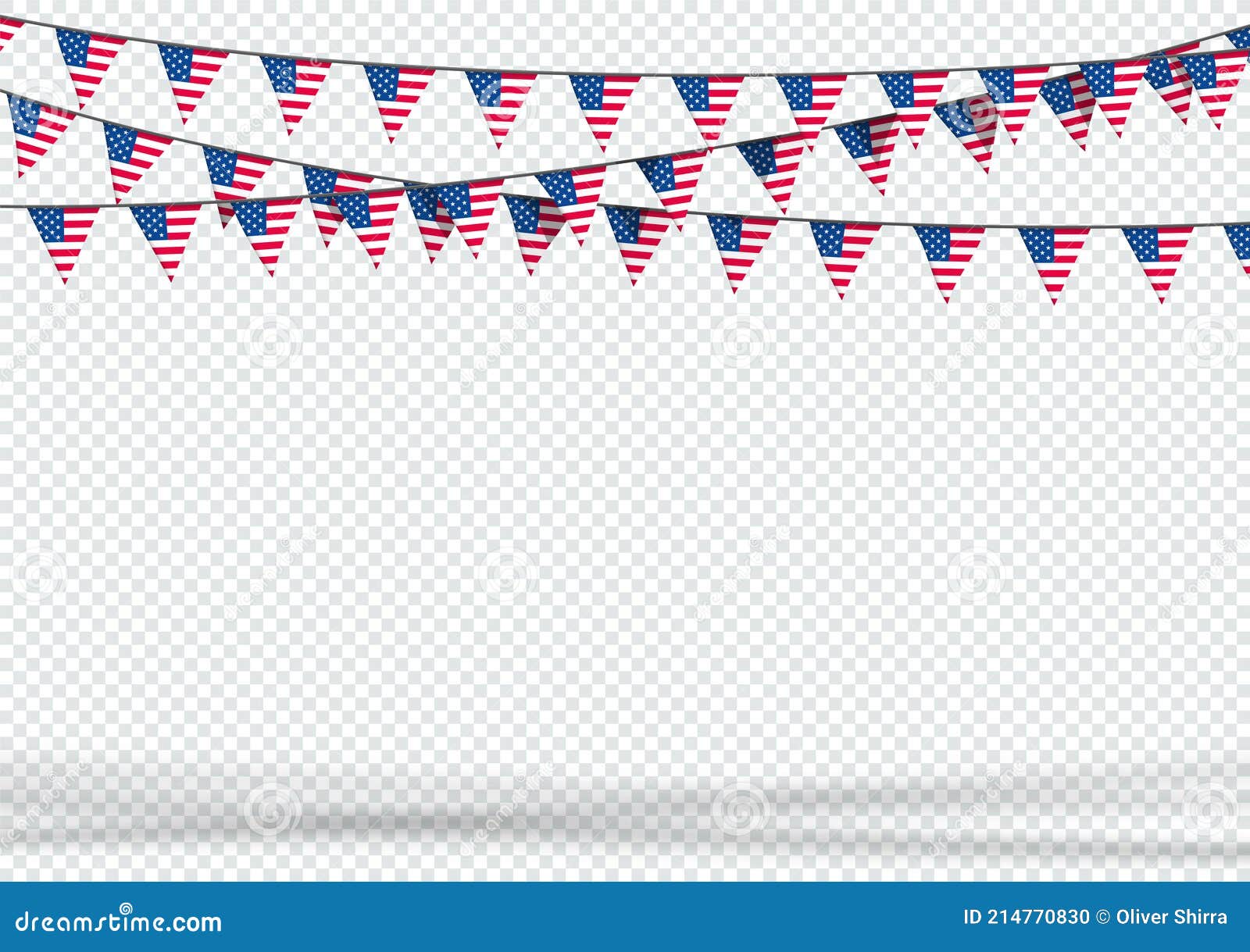Bunting Hanging Banner USA American Flag Triangle Background Stock ...