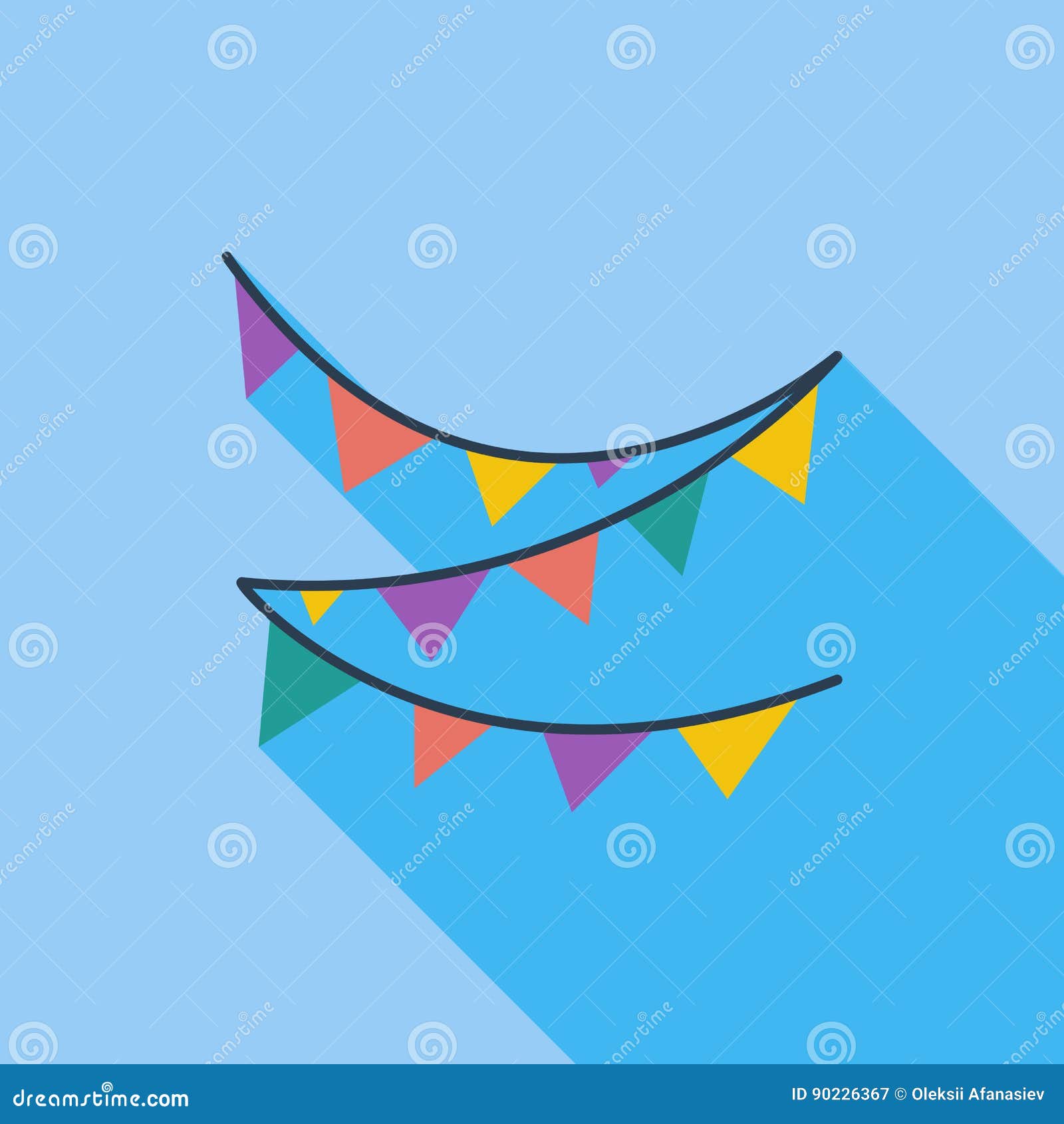 Bunting icon stock vector. Illustration of happy, element - 90226367