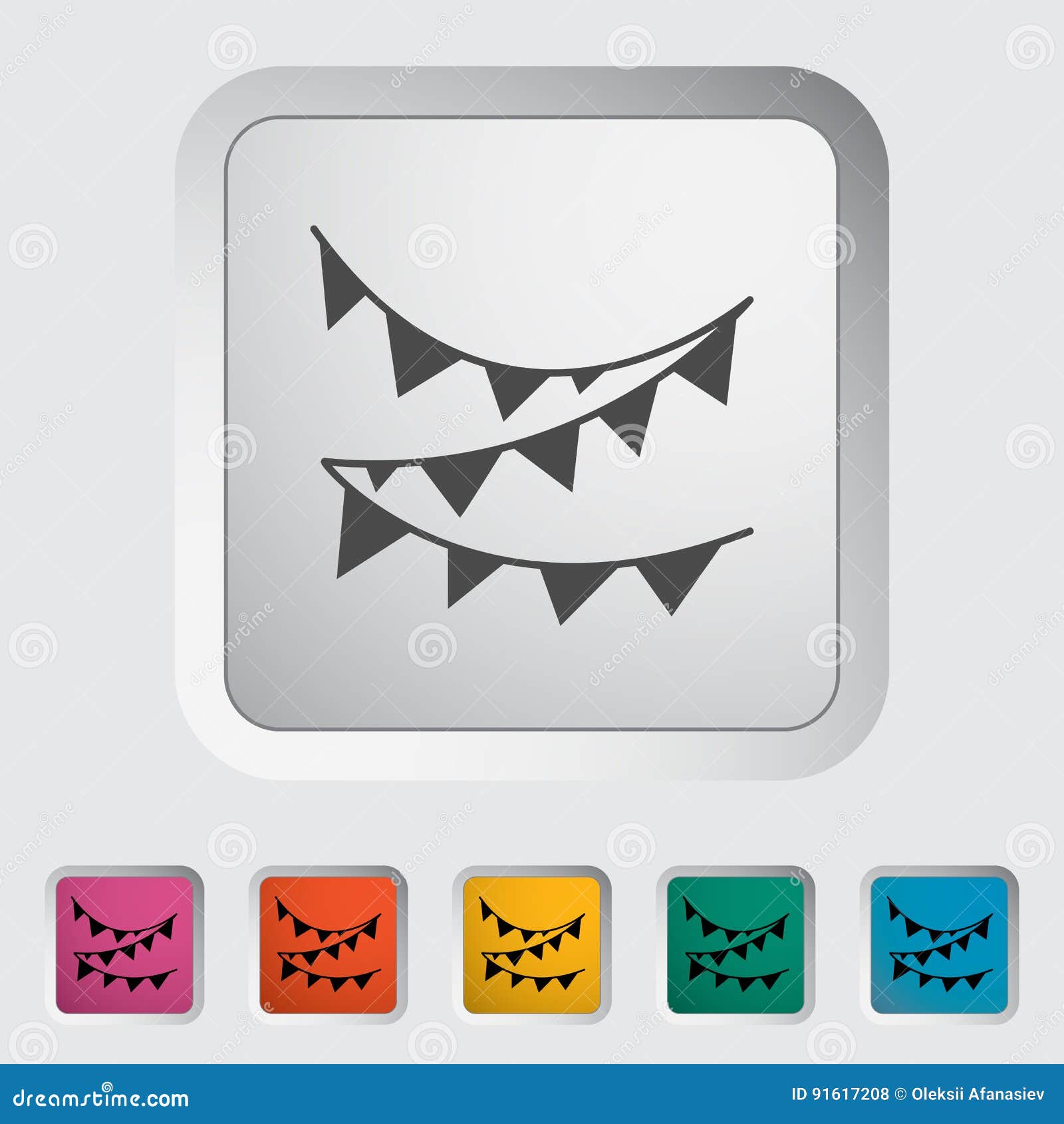 Bunting icon stock vector. Illustration of bright, pattern - 91617208