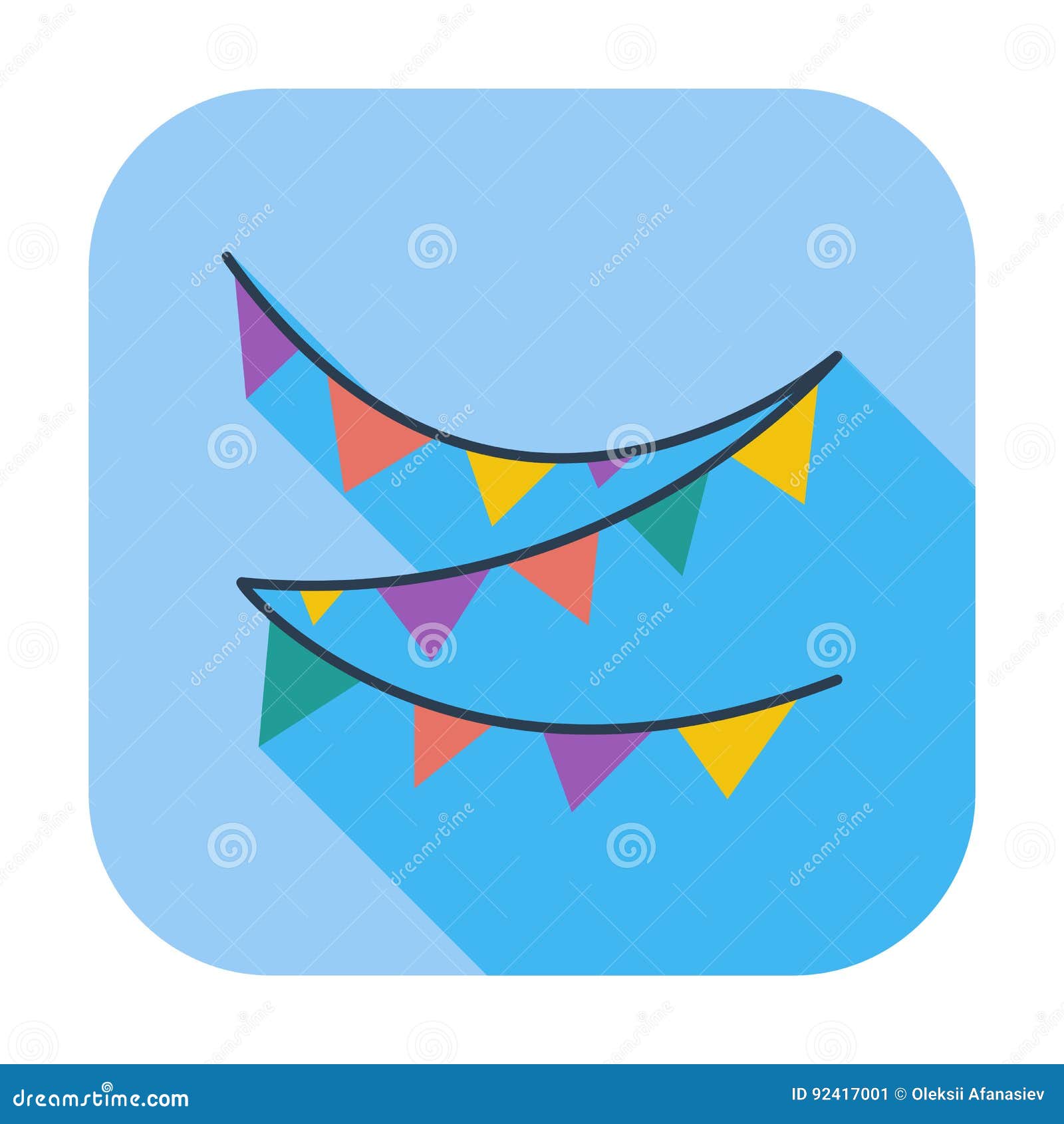 Bunting icon stock vector. Illustration of color, black - 92417001