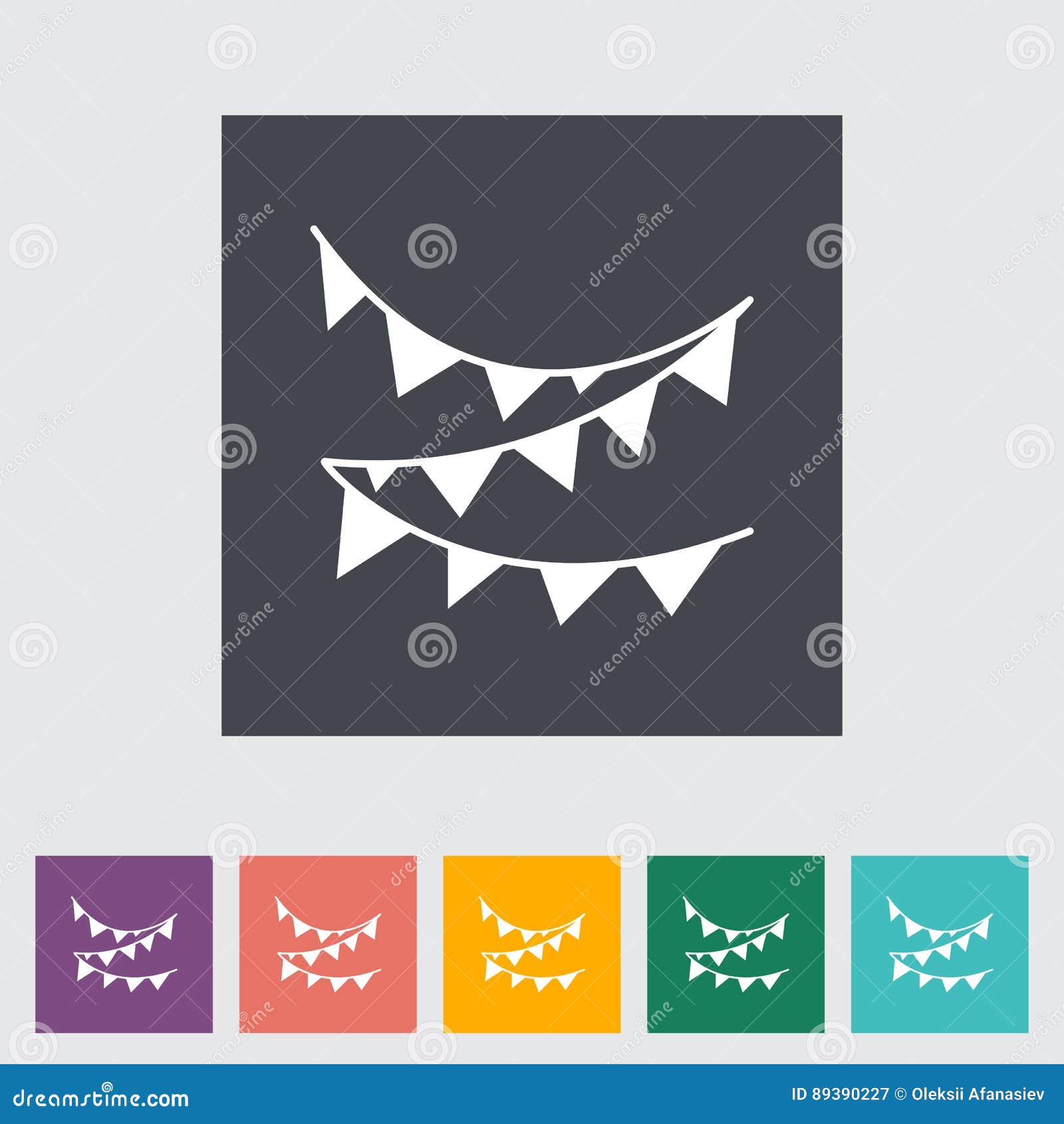 Bunting icon stock vector. Illustration of bunting, color - 89390227