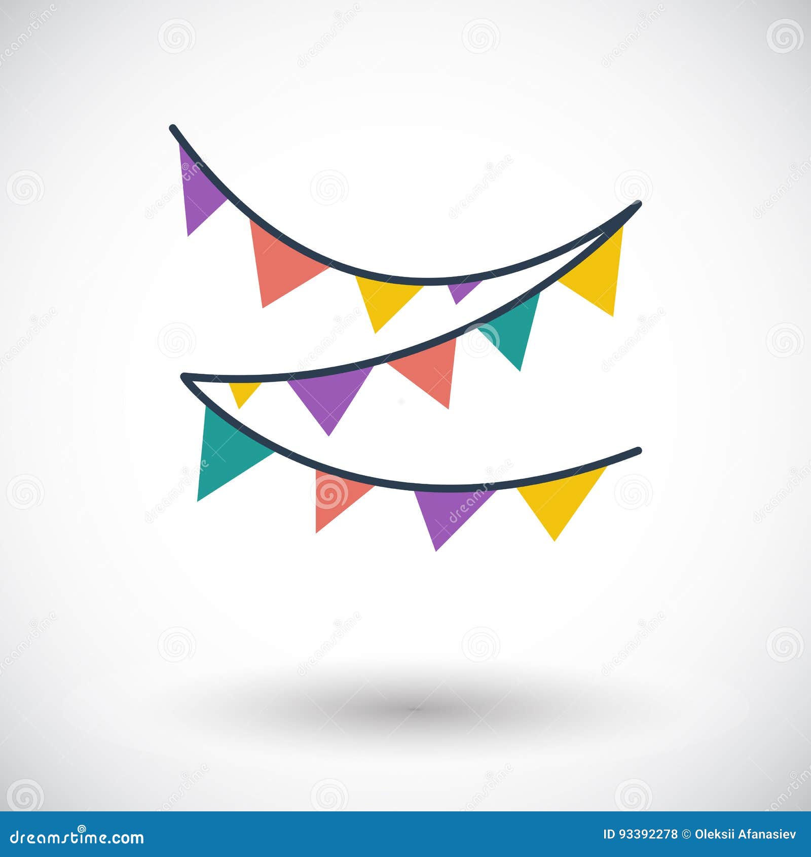 Bunting icon stock vector. Illustration of pattern, bright - 93392278