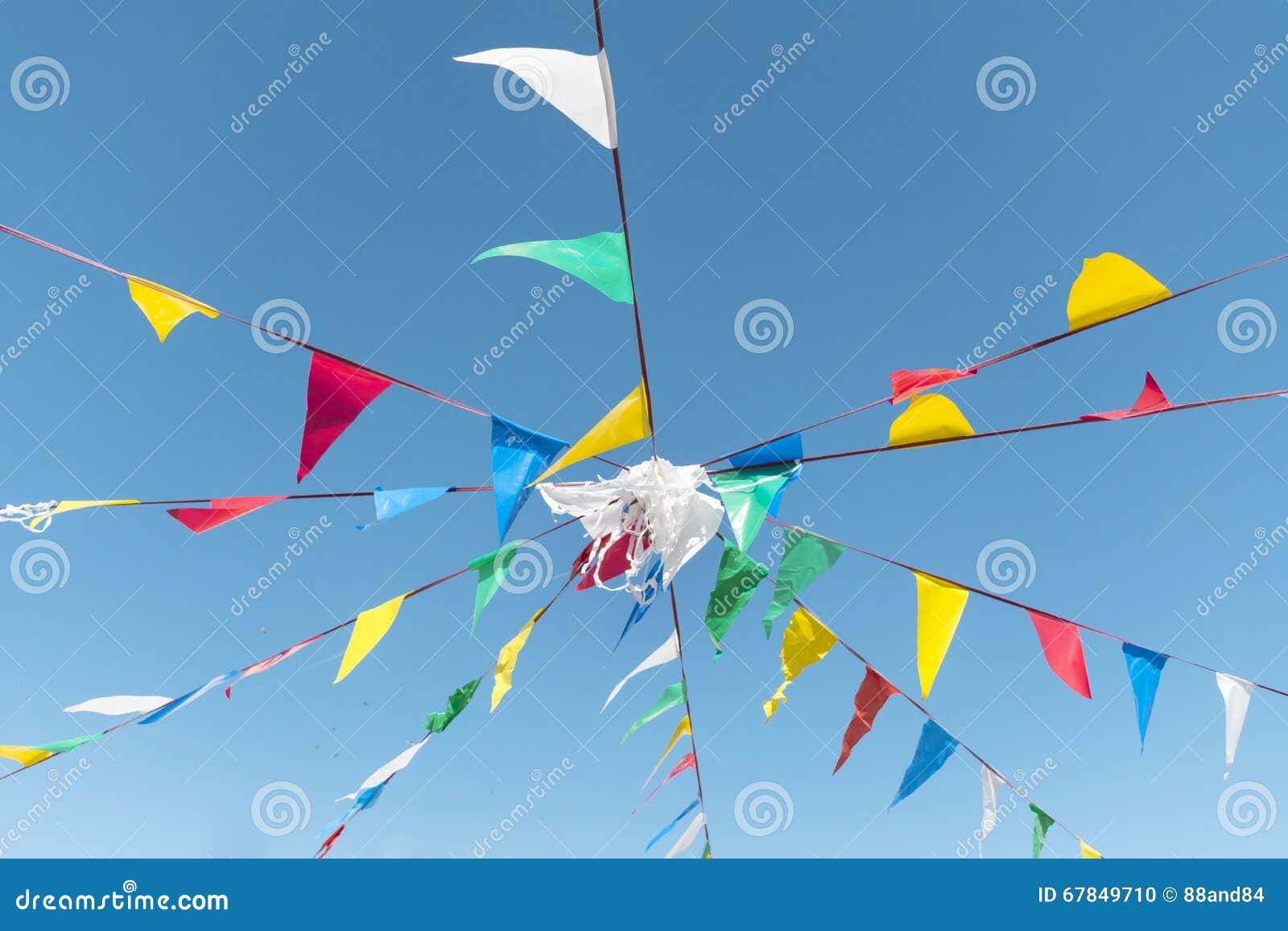 Bunting Party Flags on a Blue Sky Stock Photo - Image of decorative ...
