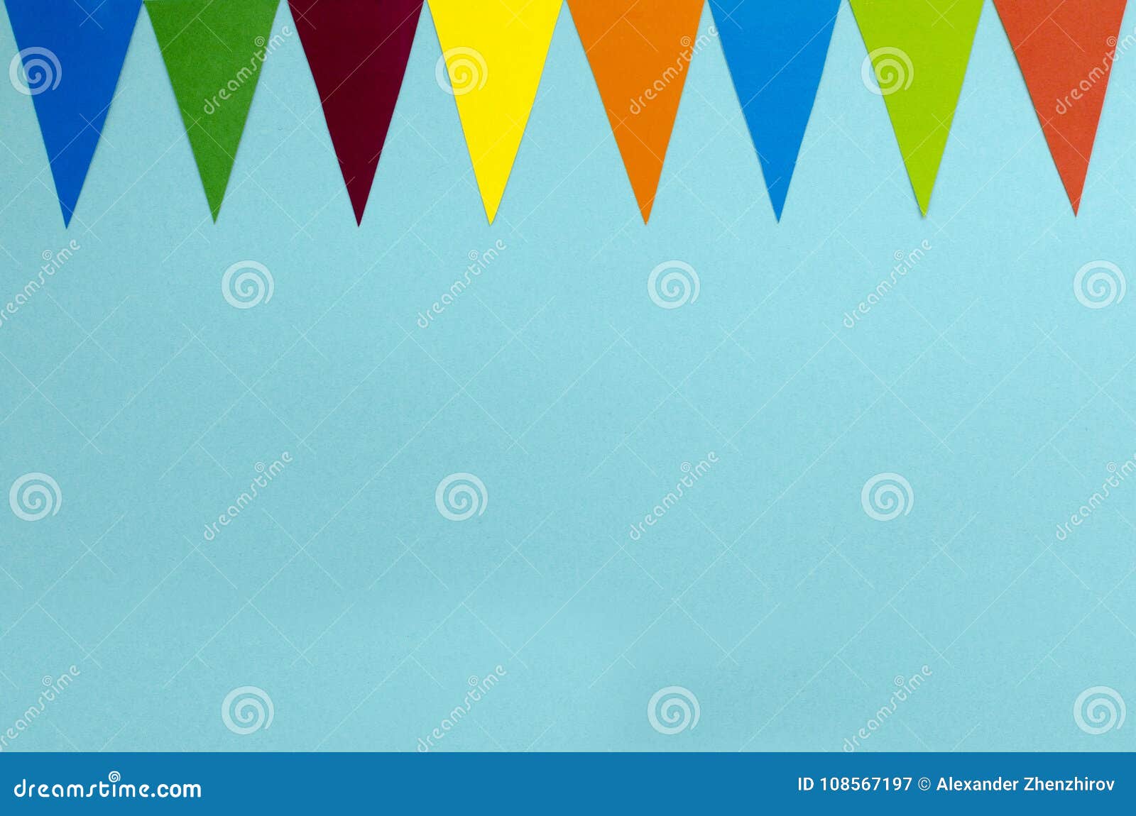Bunting Party Flags Paper on Blue Background Stock Image - Image of ...