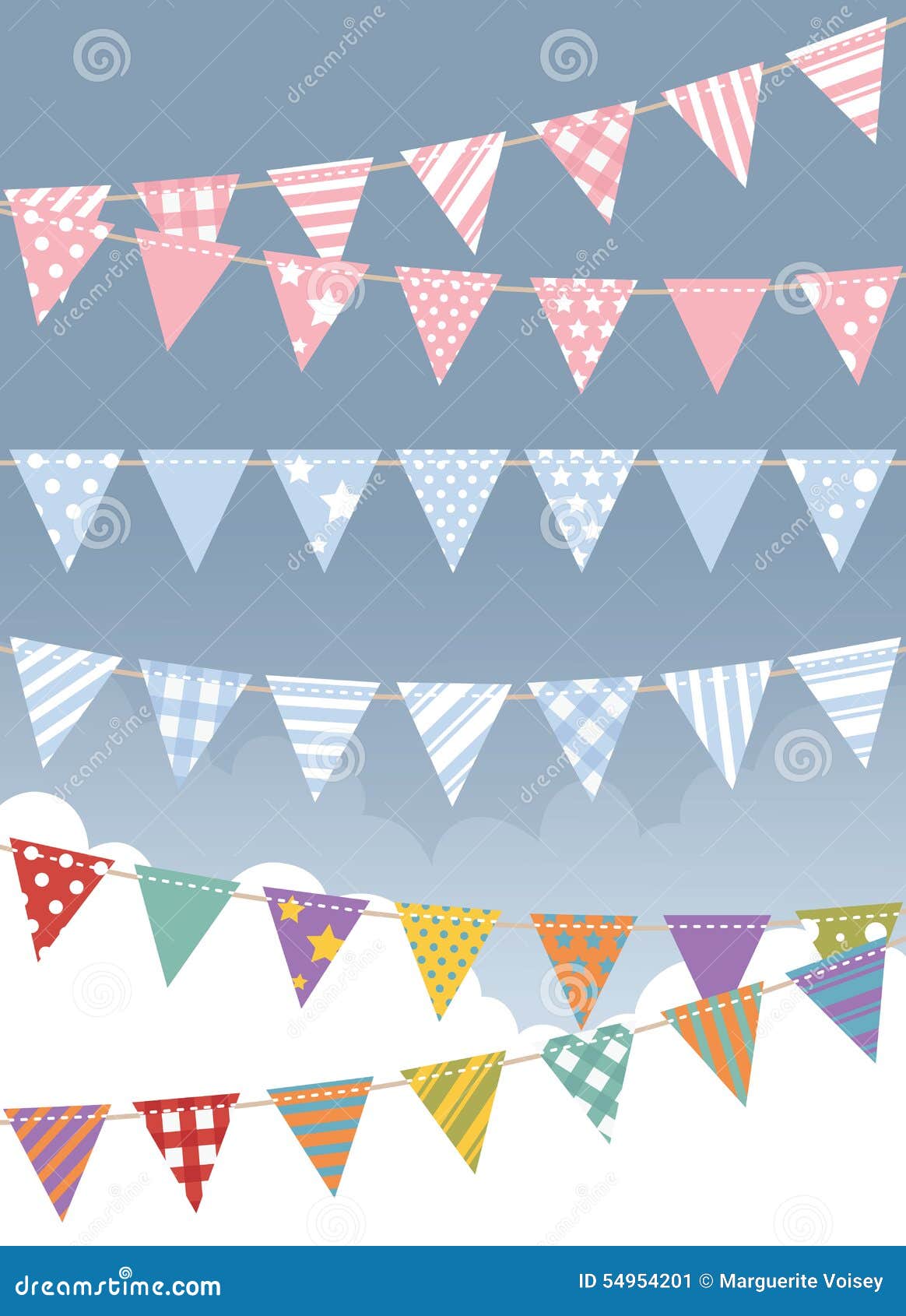 Bunting Cartoon Vector | CartoonDealer.com #54954201
