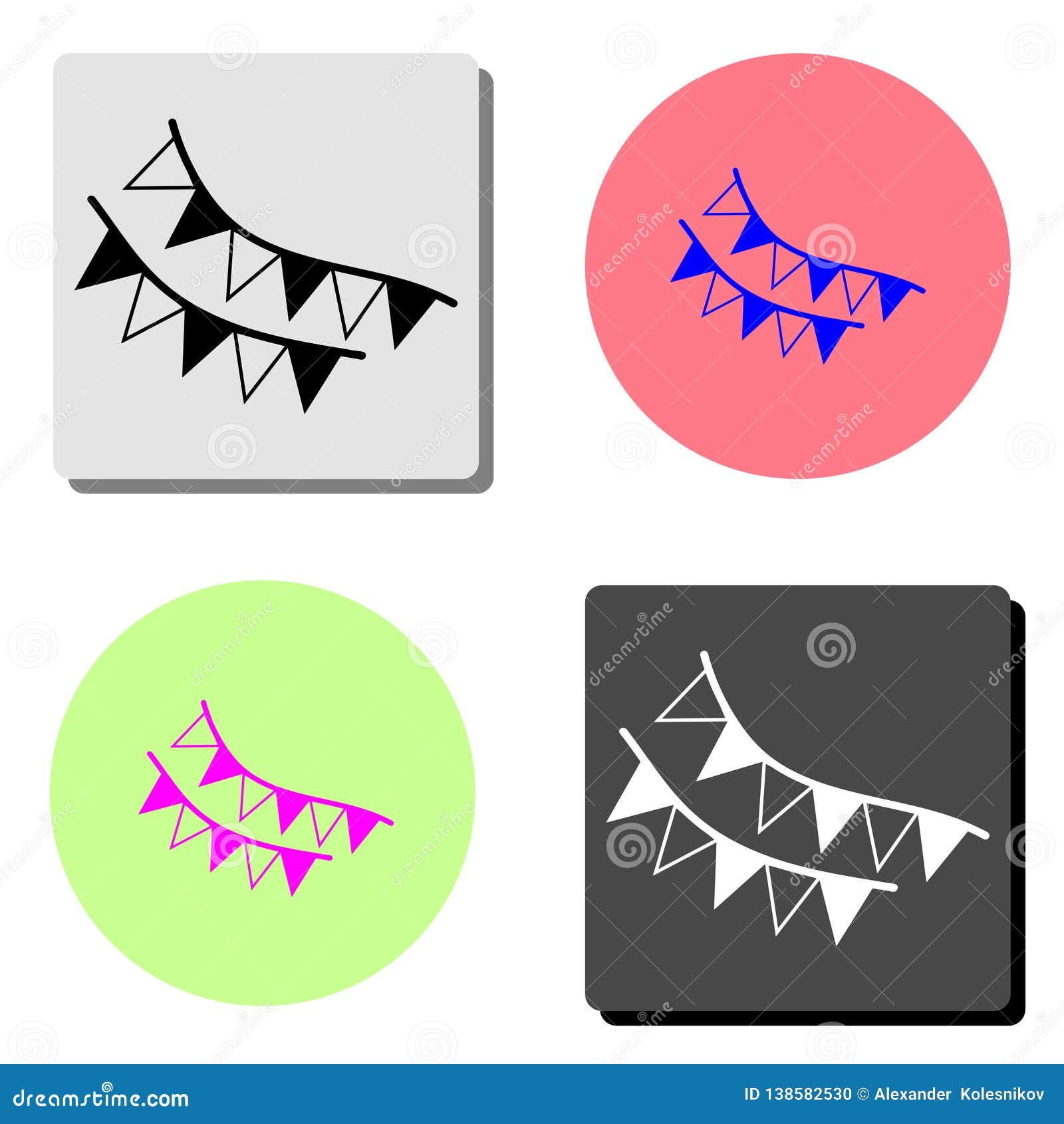 Bunting. flat vector icon stock illustration. Illustration of ...