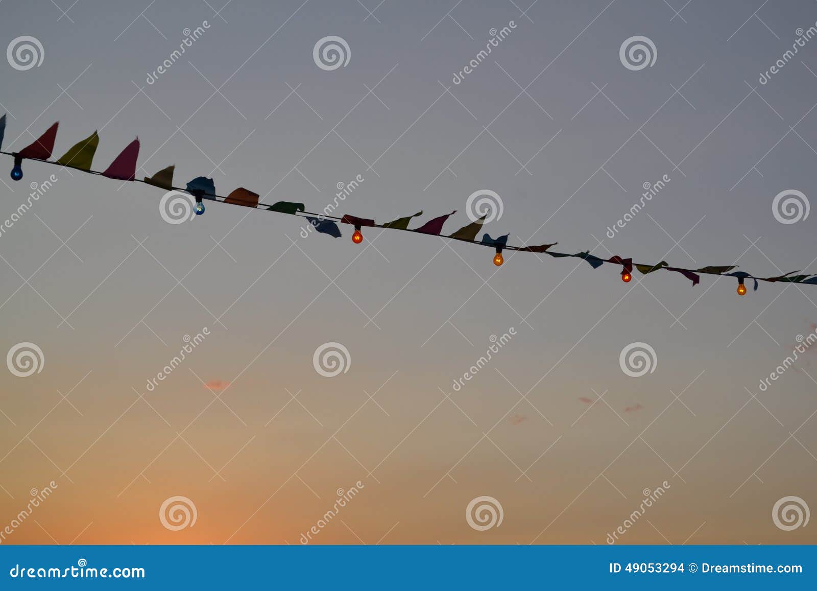 Bunting stock photo. Image of bunting, orange, lights - 49053294