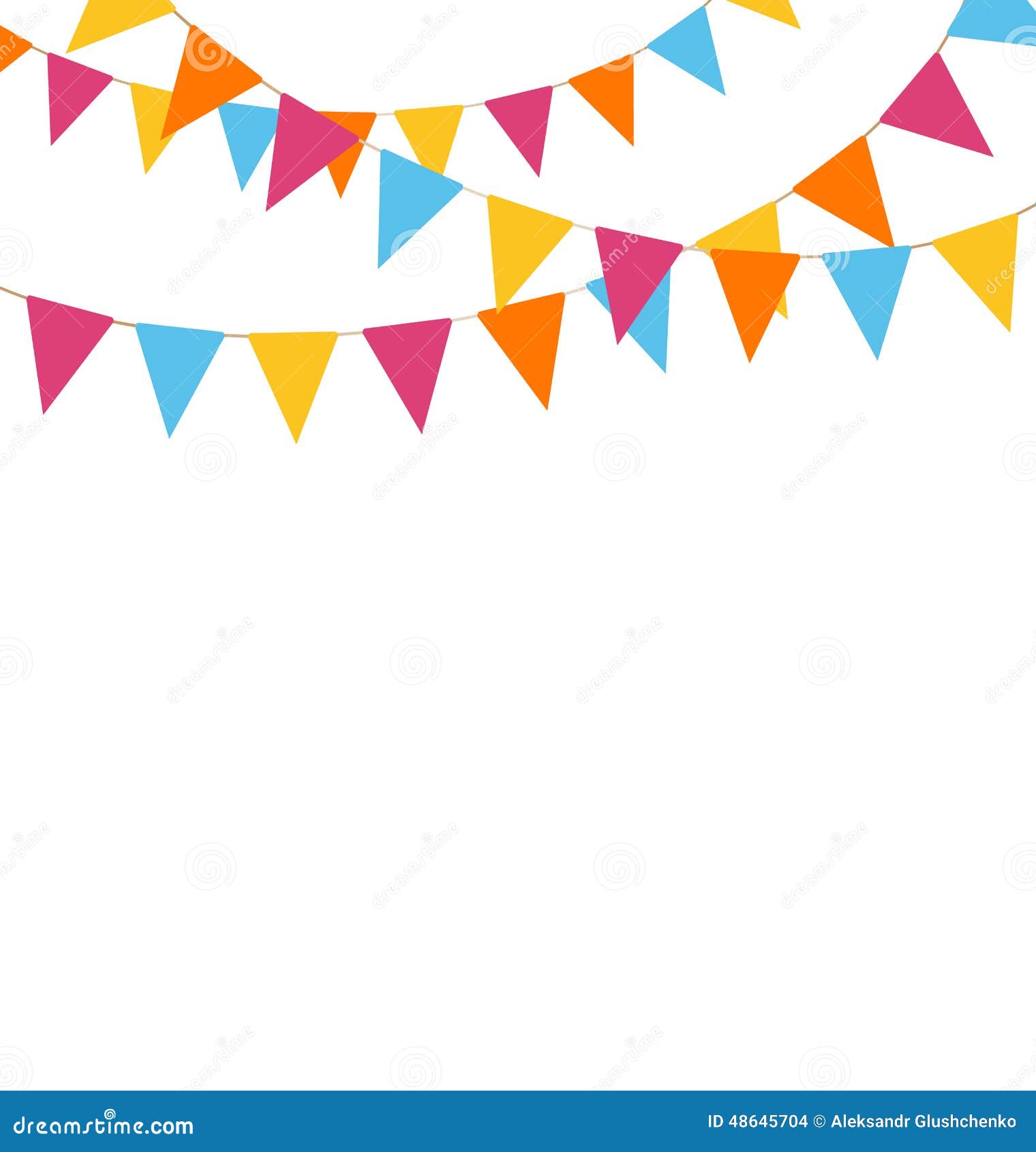 Buntings isolated on white stock vector. Illustration of adornment ...