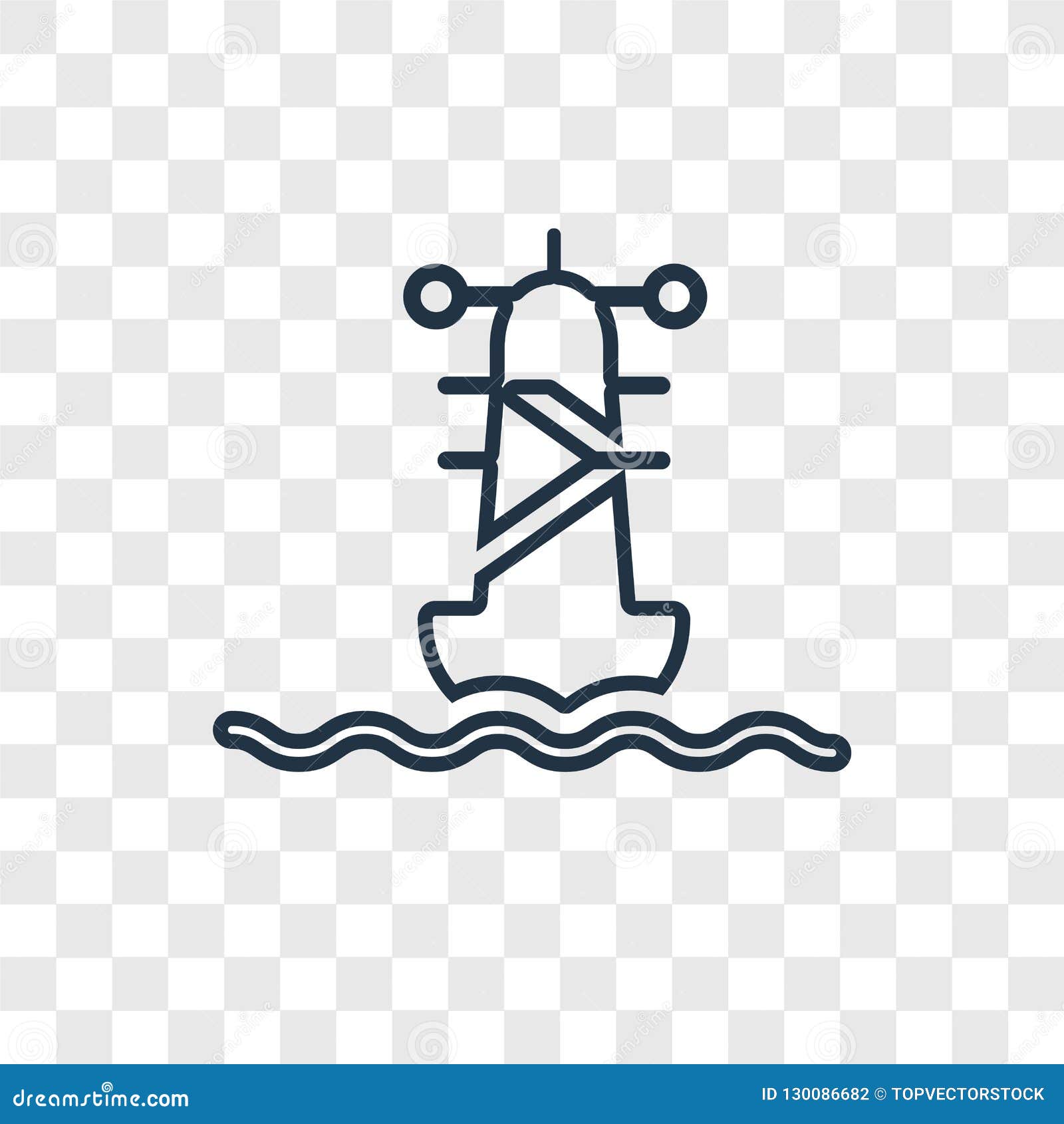 Buoy Concept Vector Linear Icon Isolated on Transparent Background ...