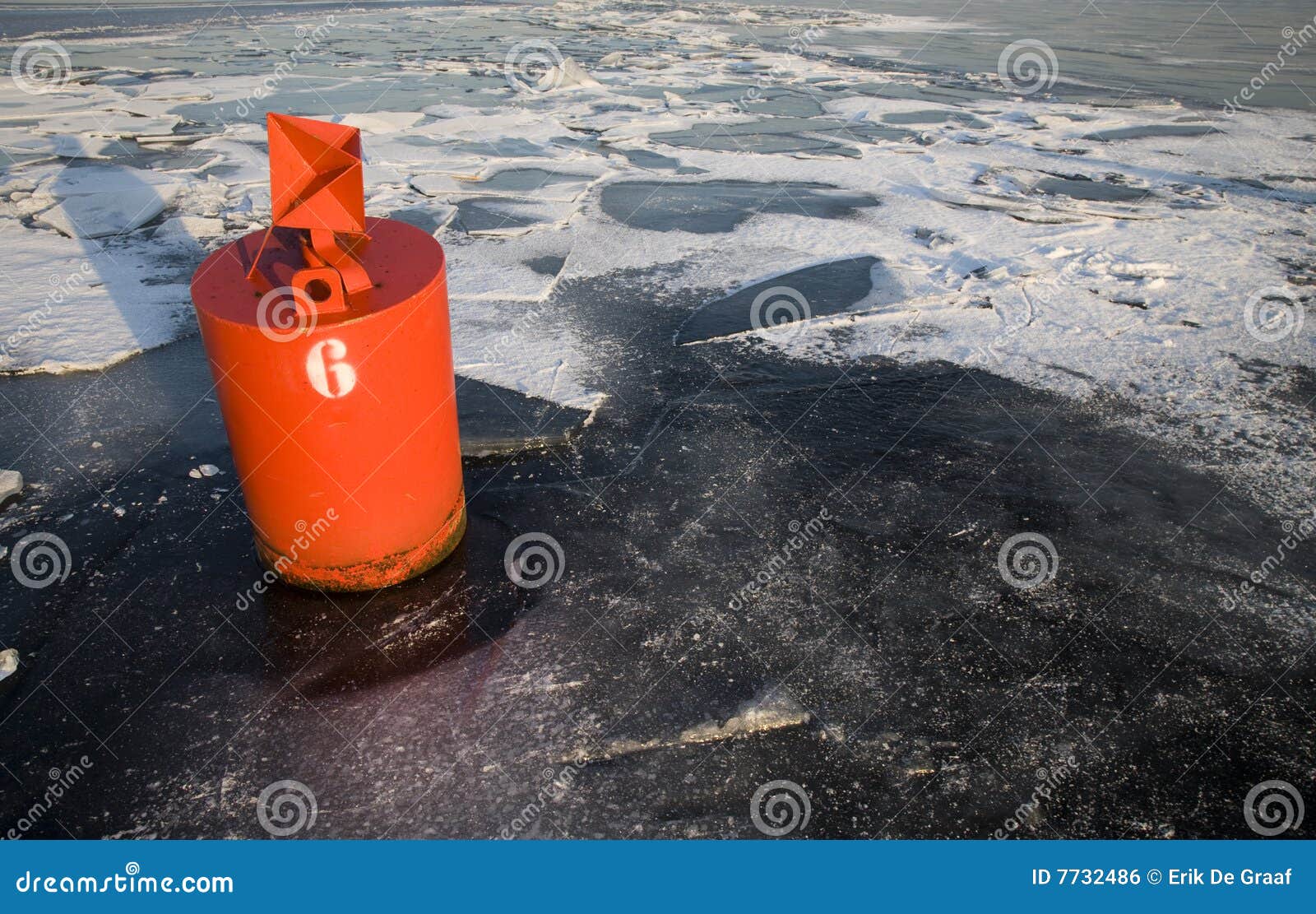 Buoy on ice stock photo. Image of nature, freeze, floe - 7732486