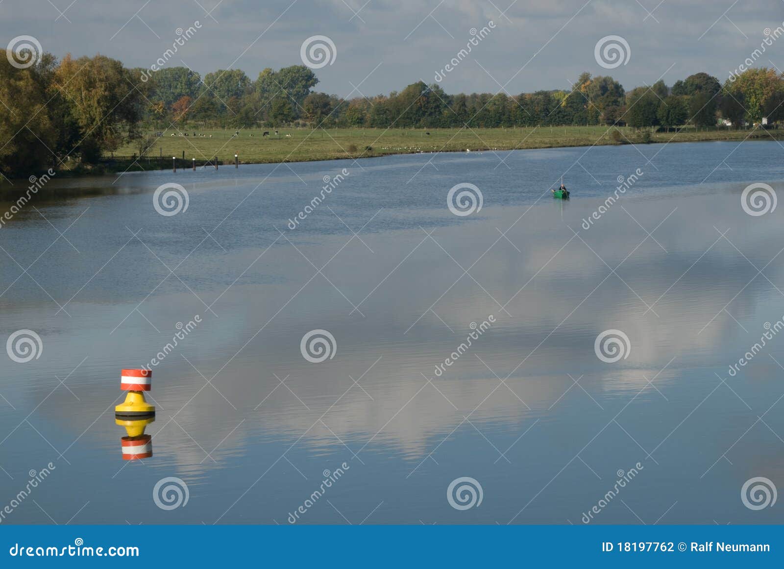 Buoy on the river stock photo. Image of water, marsh - 18197762
