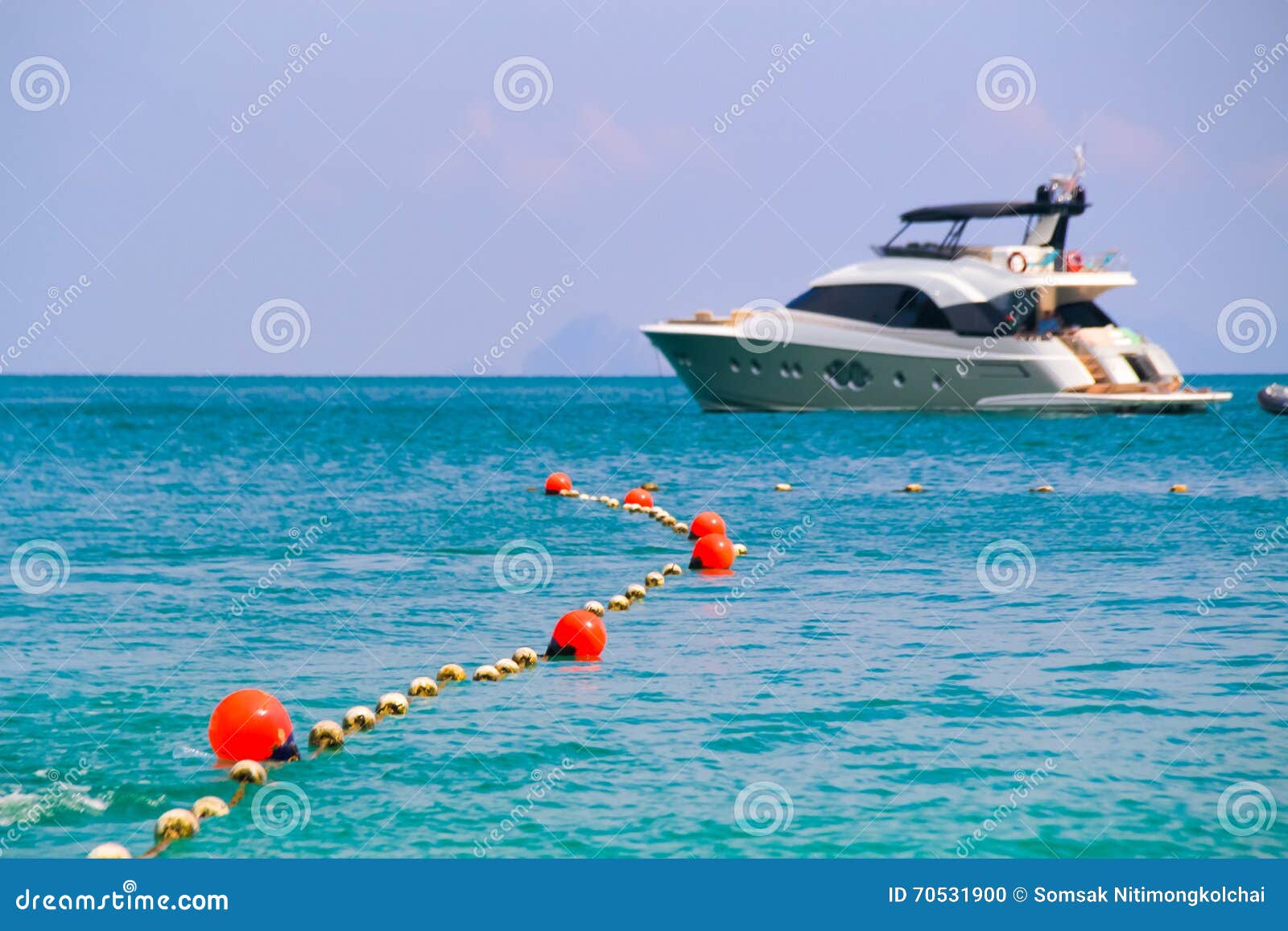 Buoyancy in the Sea for Area Protection Stock Photo - Image of close ...