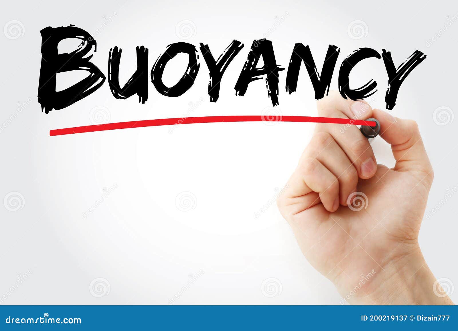 Buoyancy text with marker stock illustration. Illustration of ...