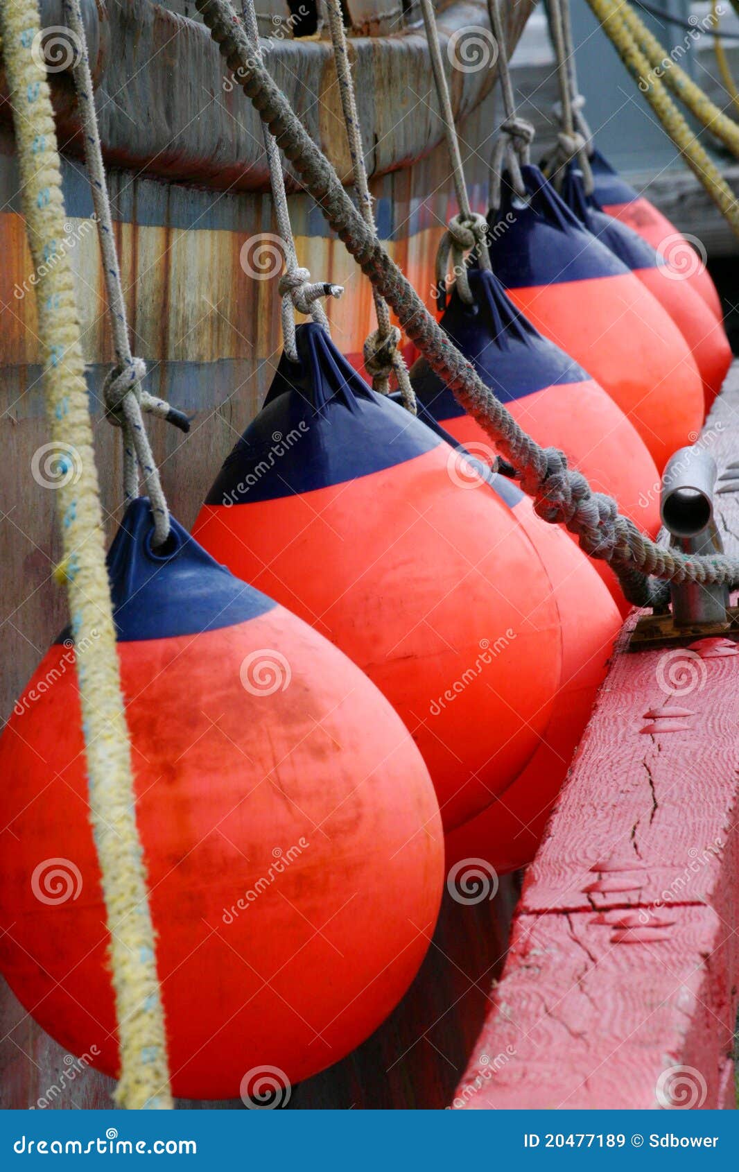 Buoys Protecting a Docked Ship in Alaska Stock Image - Image of buoy ...