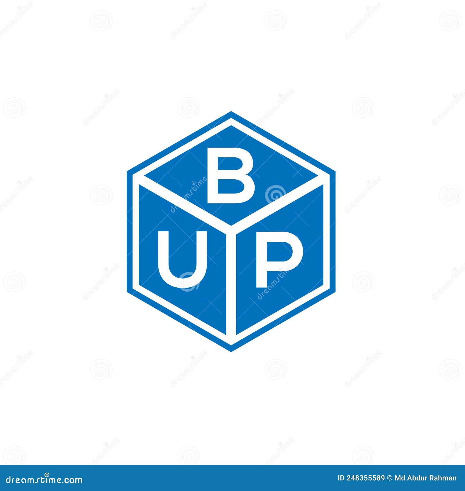 BUP Letter Logo Design on Black Background. BUP Creative Initials ...