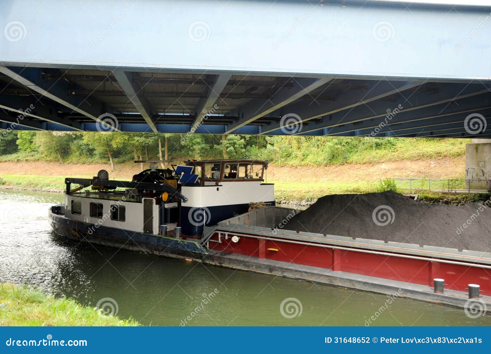 Buque de carga en el canal fotografía editorial. Imagen de transporte ...