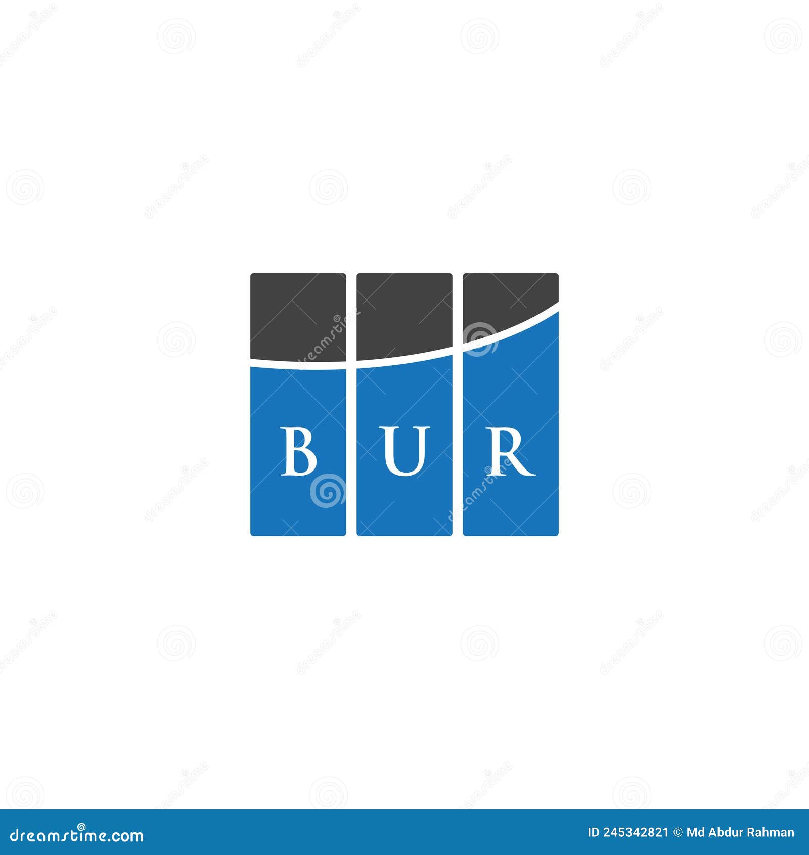 BUR Letter Logo Design on BLACK Background. BUR Creative Initials ...